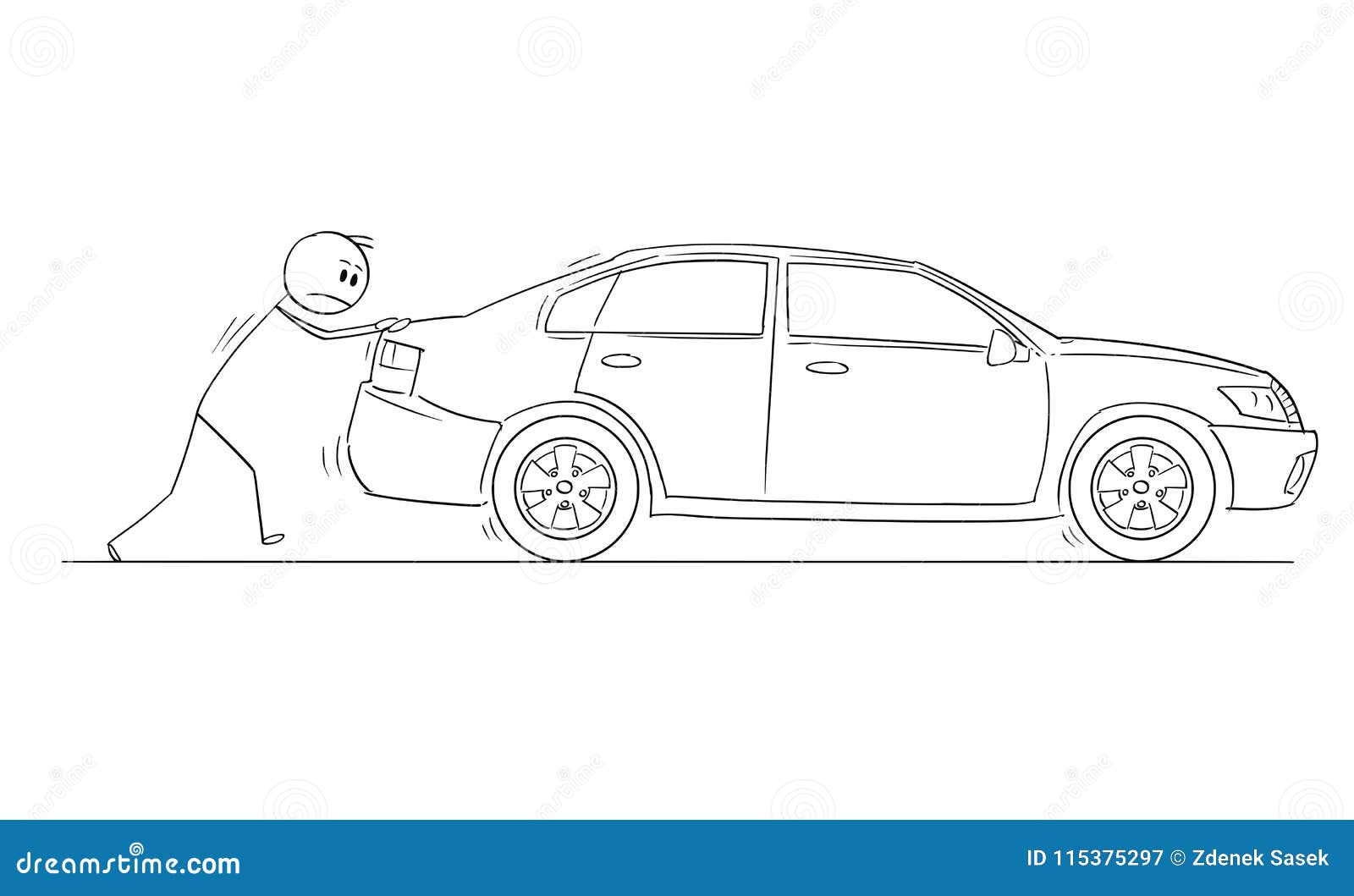Cartoon of Man or Businessman Pushing Broken Car Stock Vector ... Cartoon of Man or Businessman Pushing Broken Car Stock Vector ...