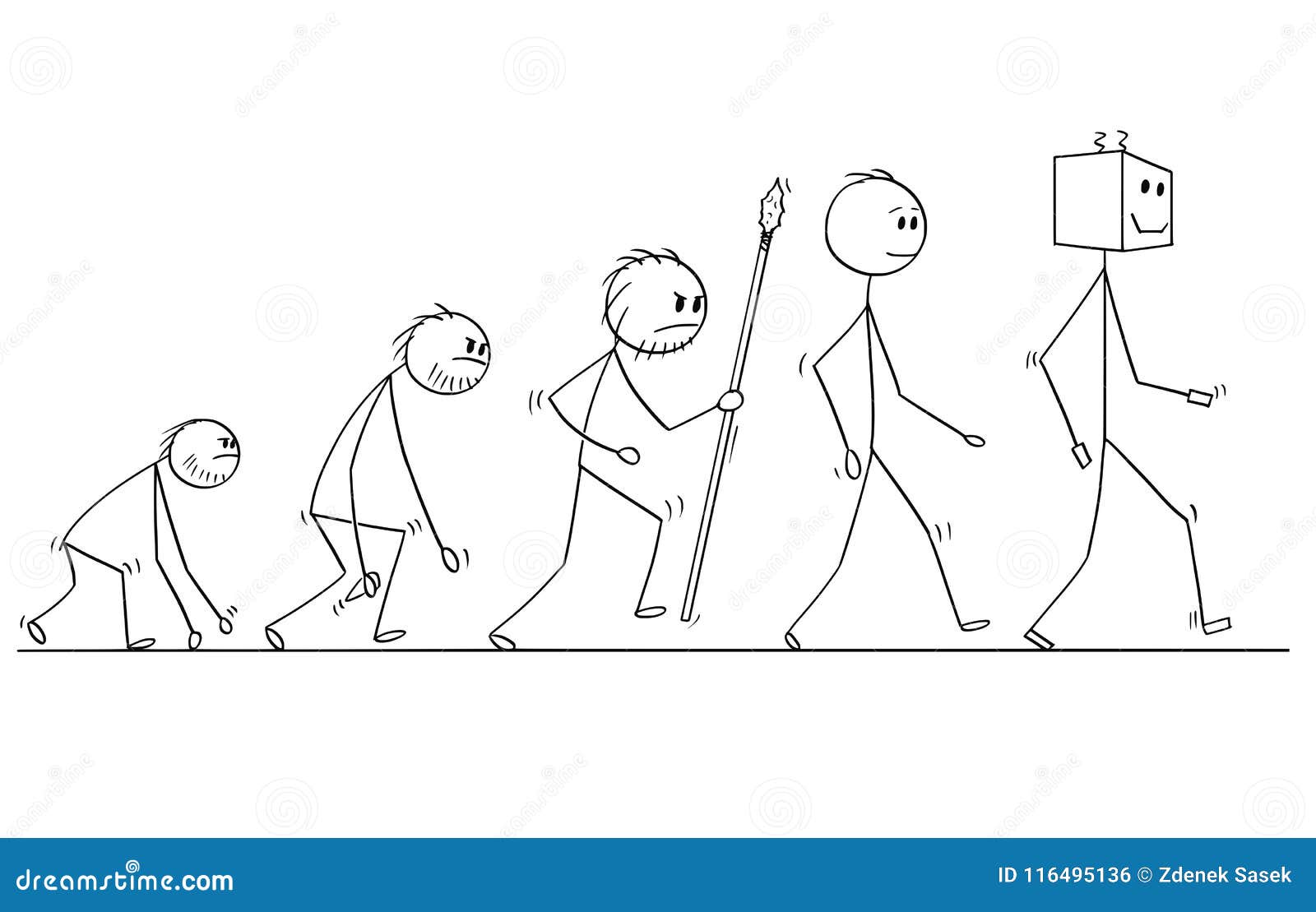 Evolution Of Robot, Man In Metal Exoskeleton Cartoon Vector ...