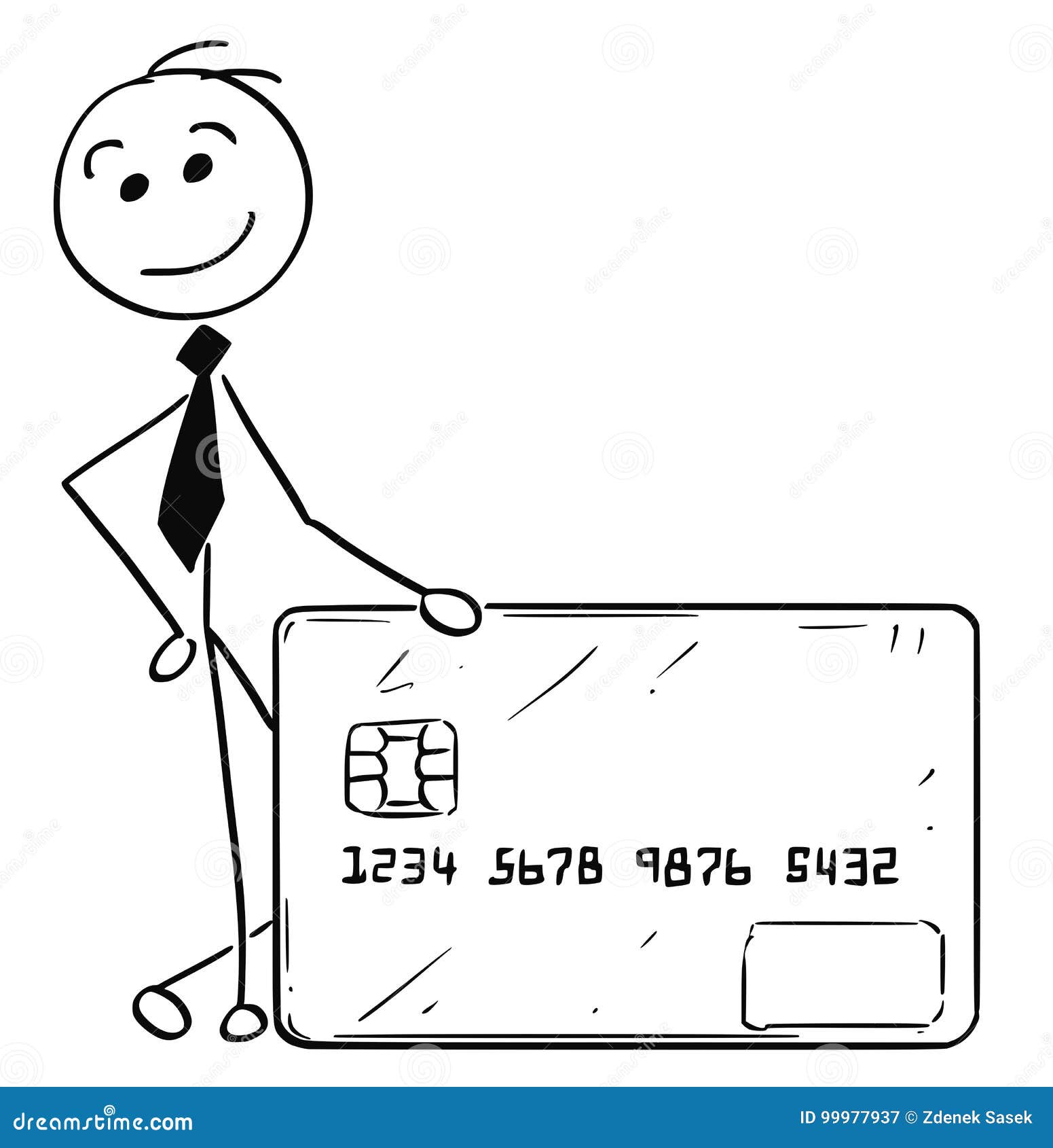 Cartoon Illustration of Business Man with Credit Debit Card Stock ... Cartoon Illustration of Business Man with Credit Debit Card Stock ...