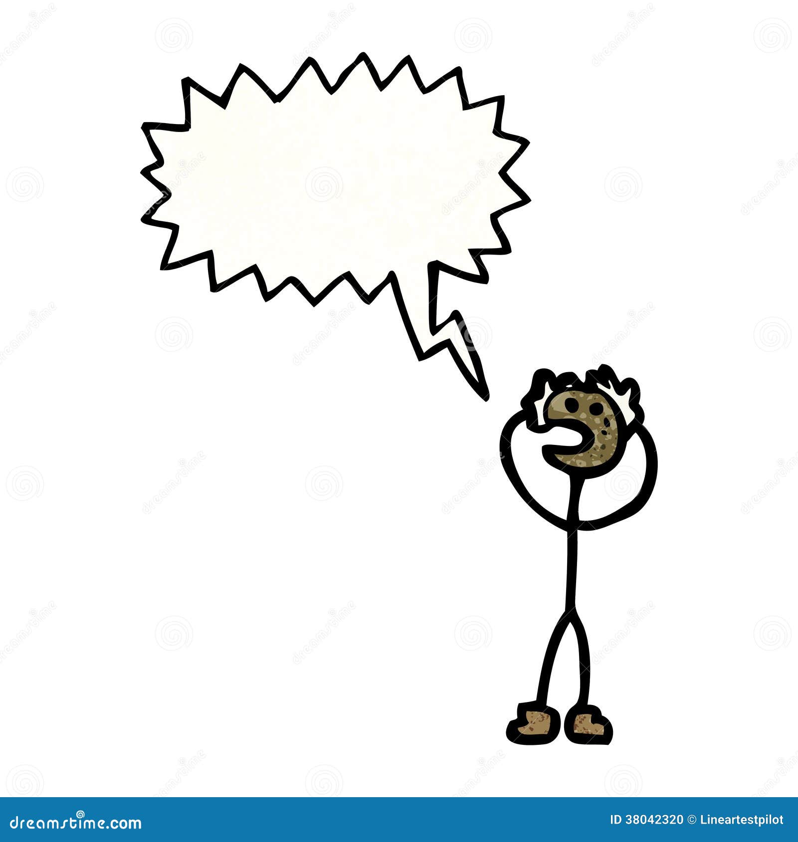 Cartoon Stick Man with Speech Bubble Stock Vector - Illustration of ...