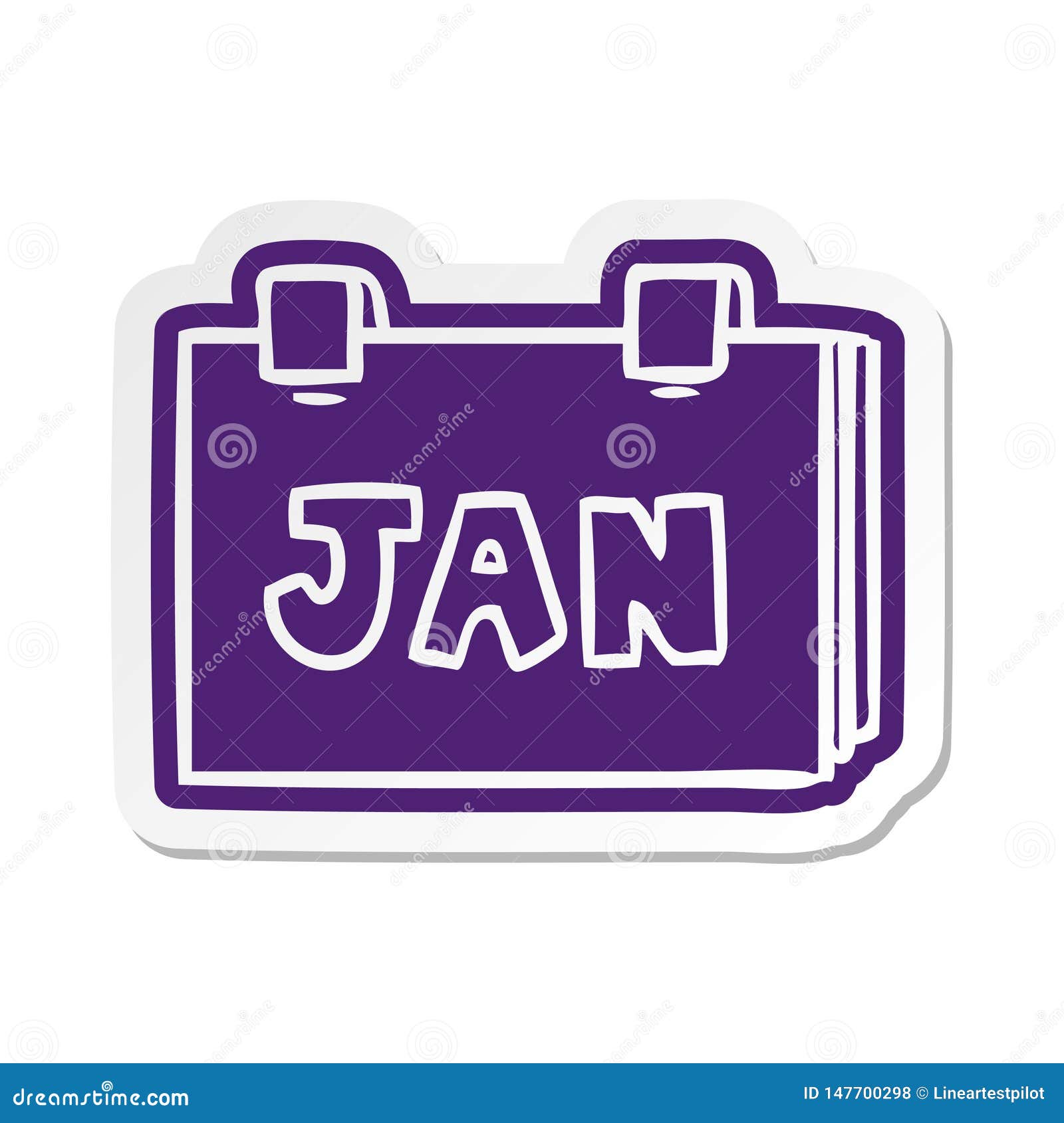 Cartoon Sticker of a Calendar with Jan Stock Vector - Illustration of ...