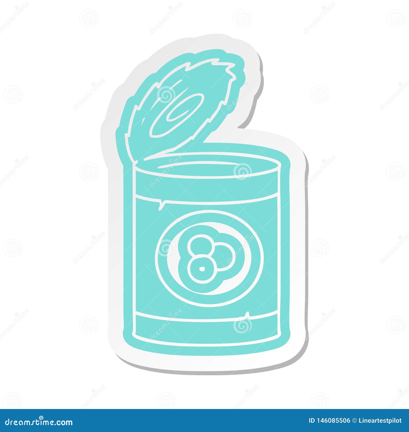 Cartoon Sticker of a Can of Peaches Stock Vector - Illustration of icon ...