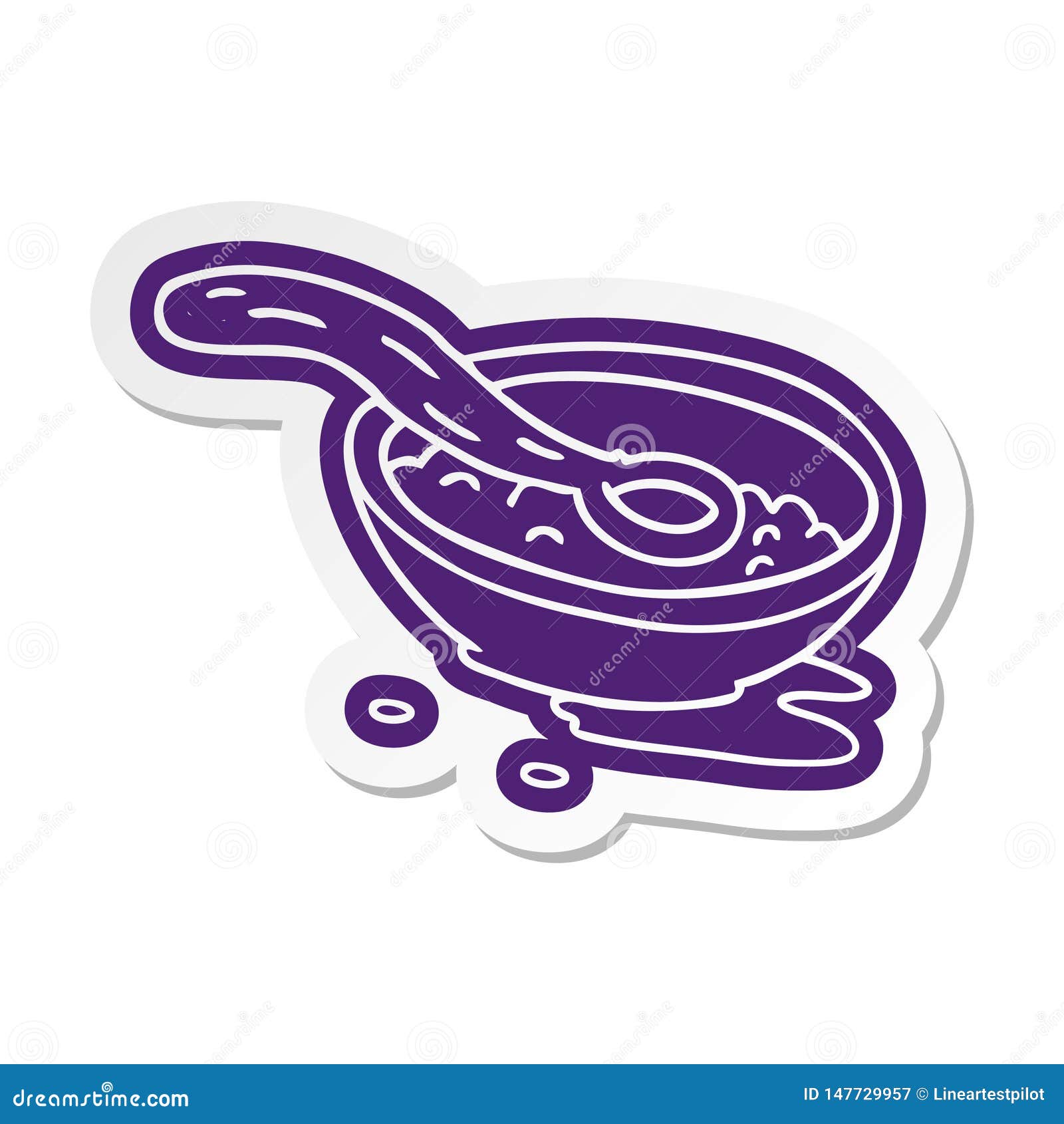 Cartoon Sticker of a Cereal Bowl Stock Vector - Illustration of cartoon ...