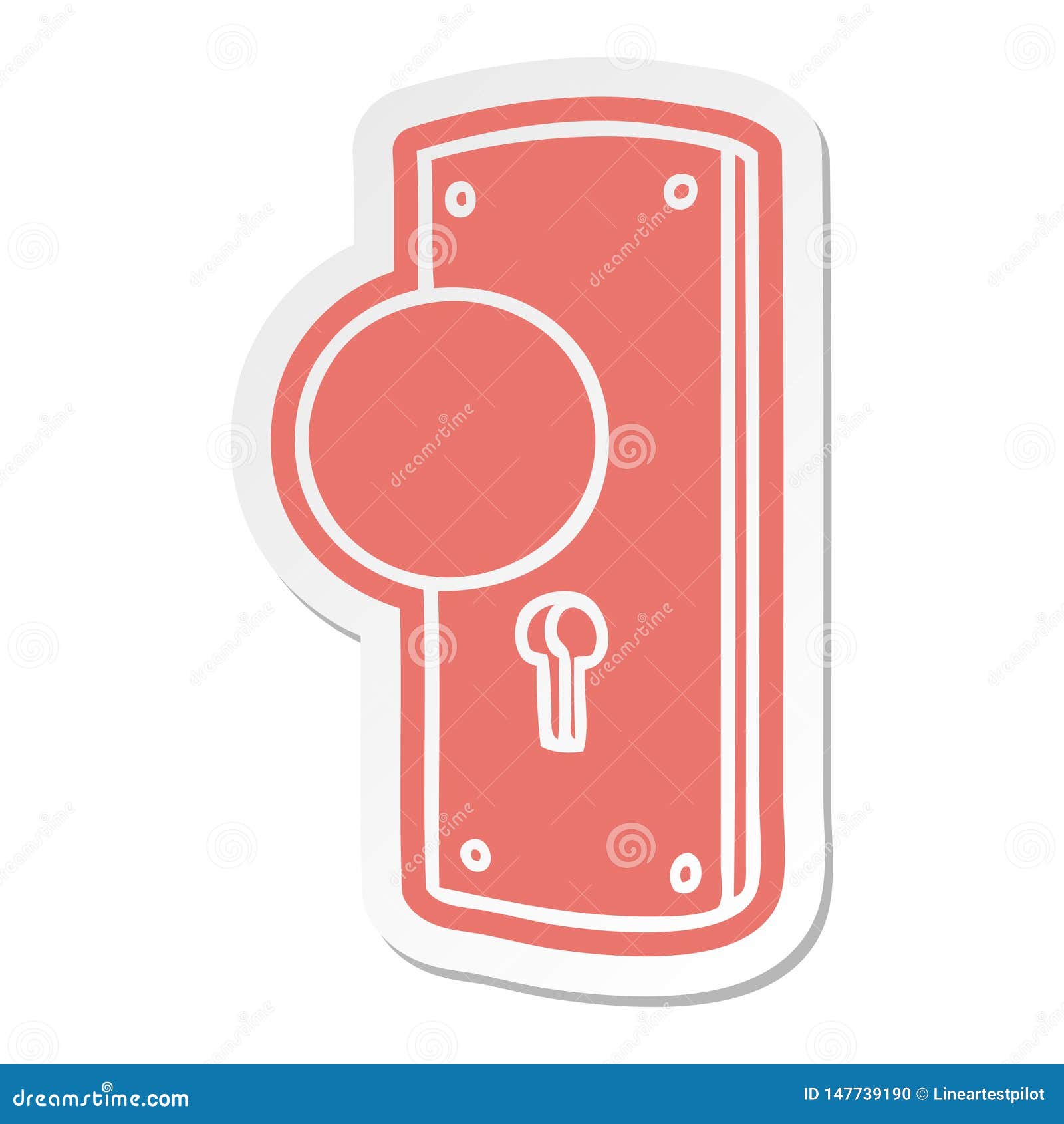 Cartoon Sticker of a Door Handle Stock Vector - Illustration of drawn ...