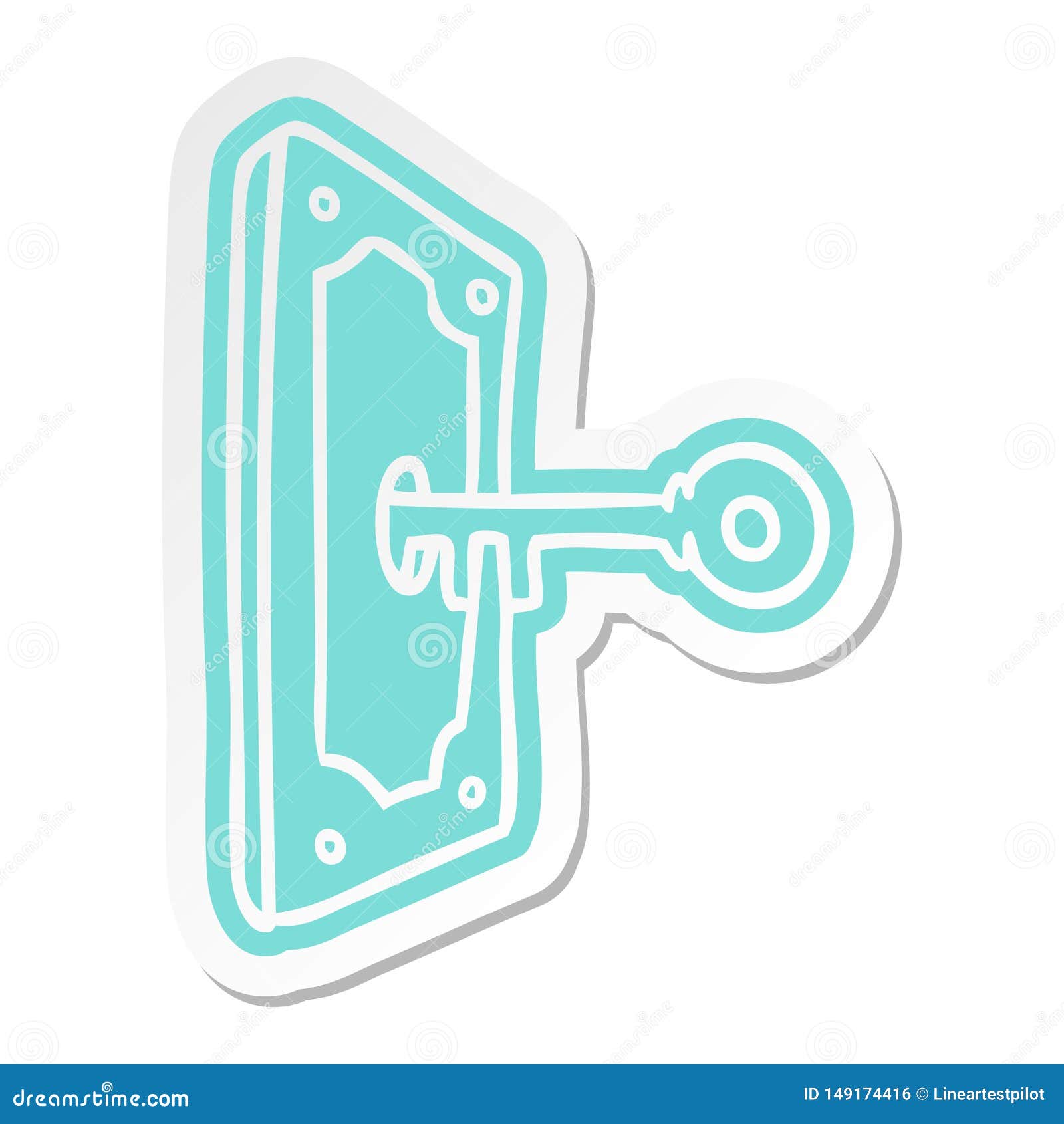 Cartoon Sticker of a Door Handle Stock Vector - Illustration of icon ...