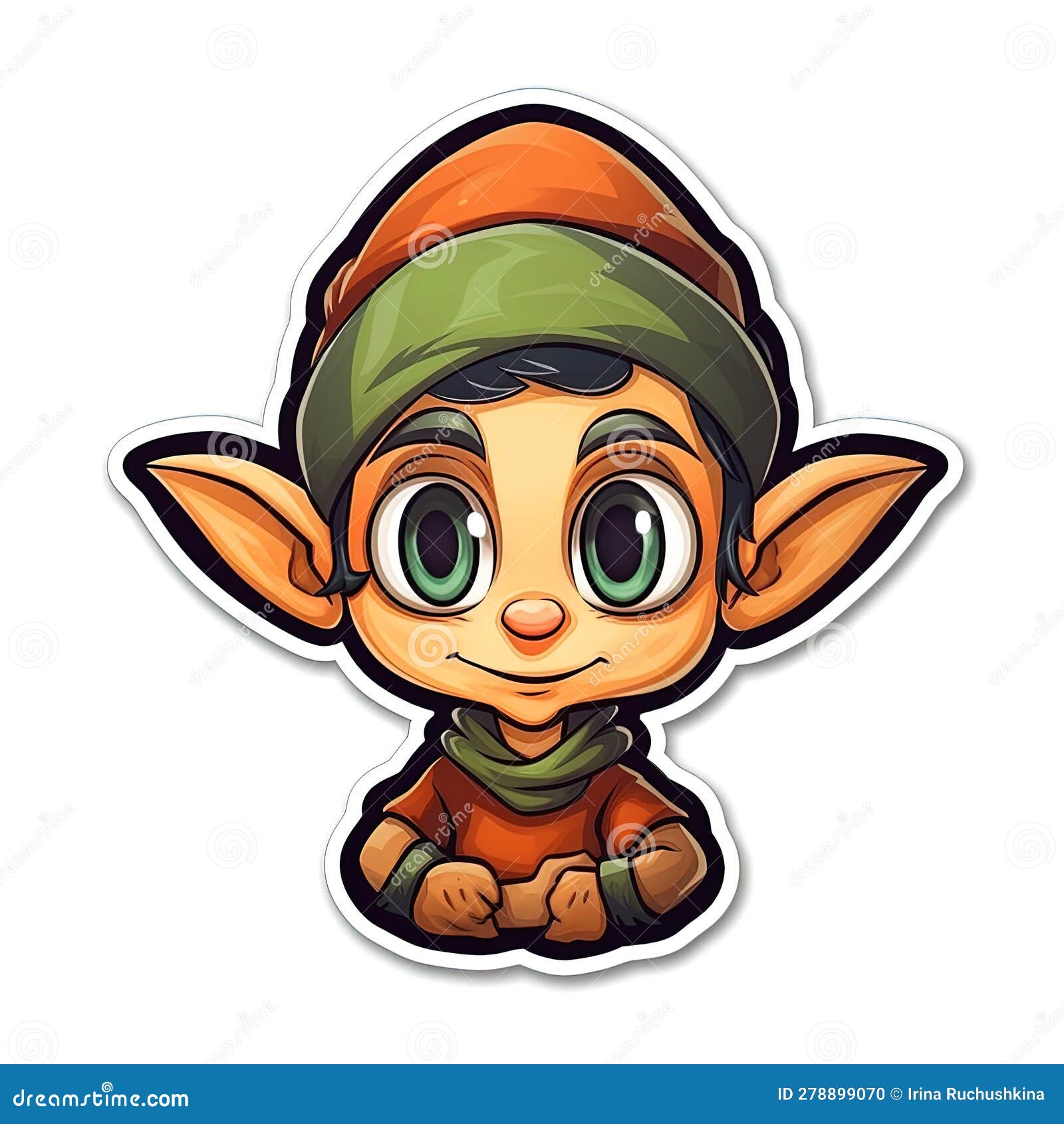 Cartoon Sticker Elf Boy. Sticker for Printing, Generative AI Stock ...