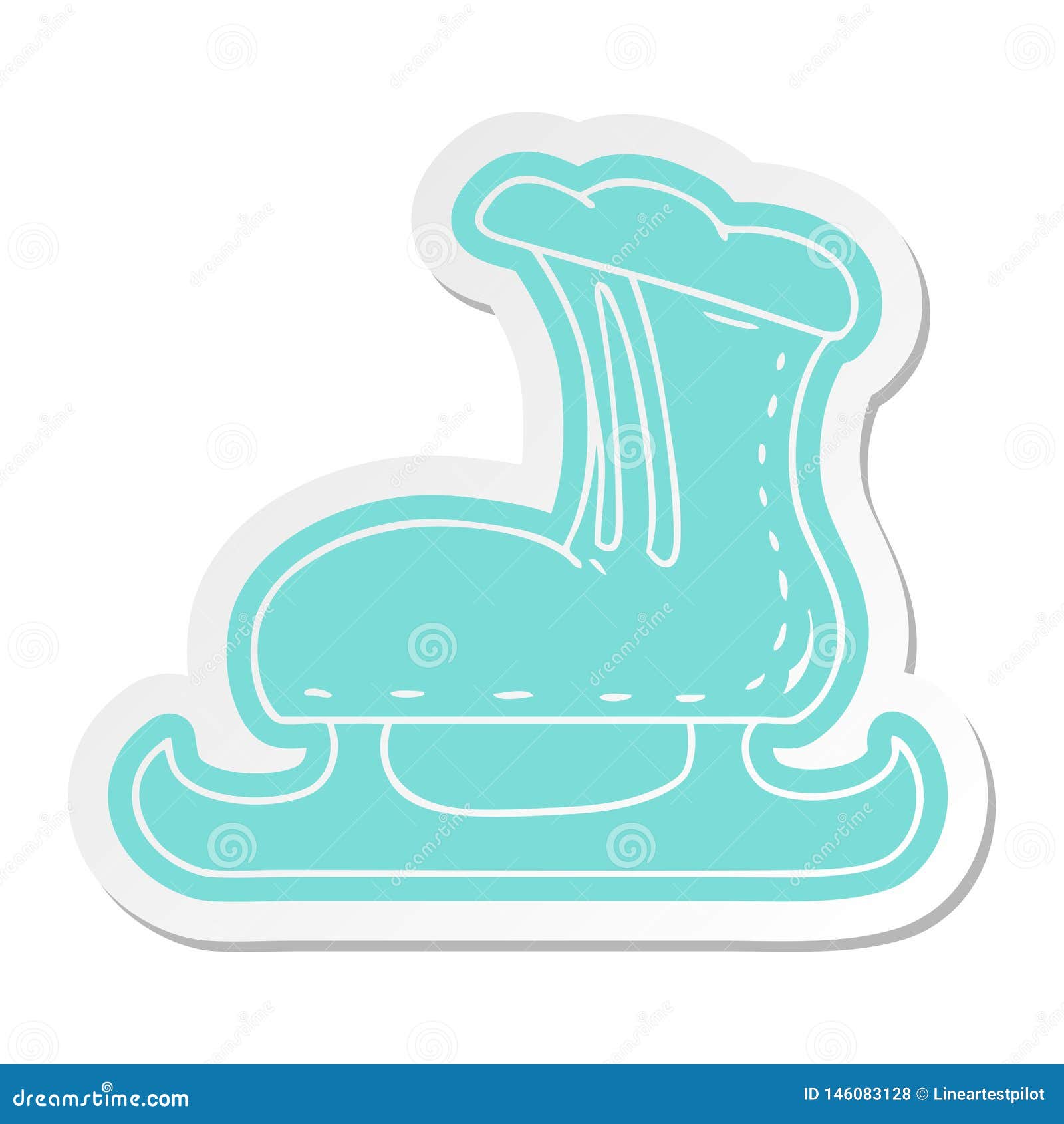 Cartoon Sticker of an Ice Skate Boot Stock Vector - Illustration of ...