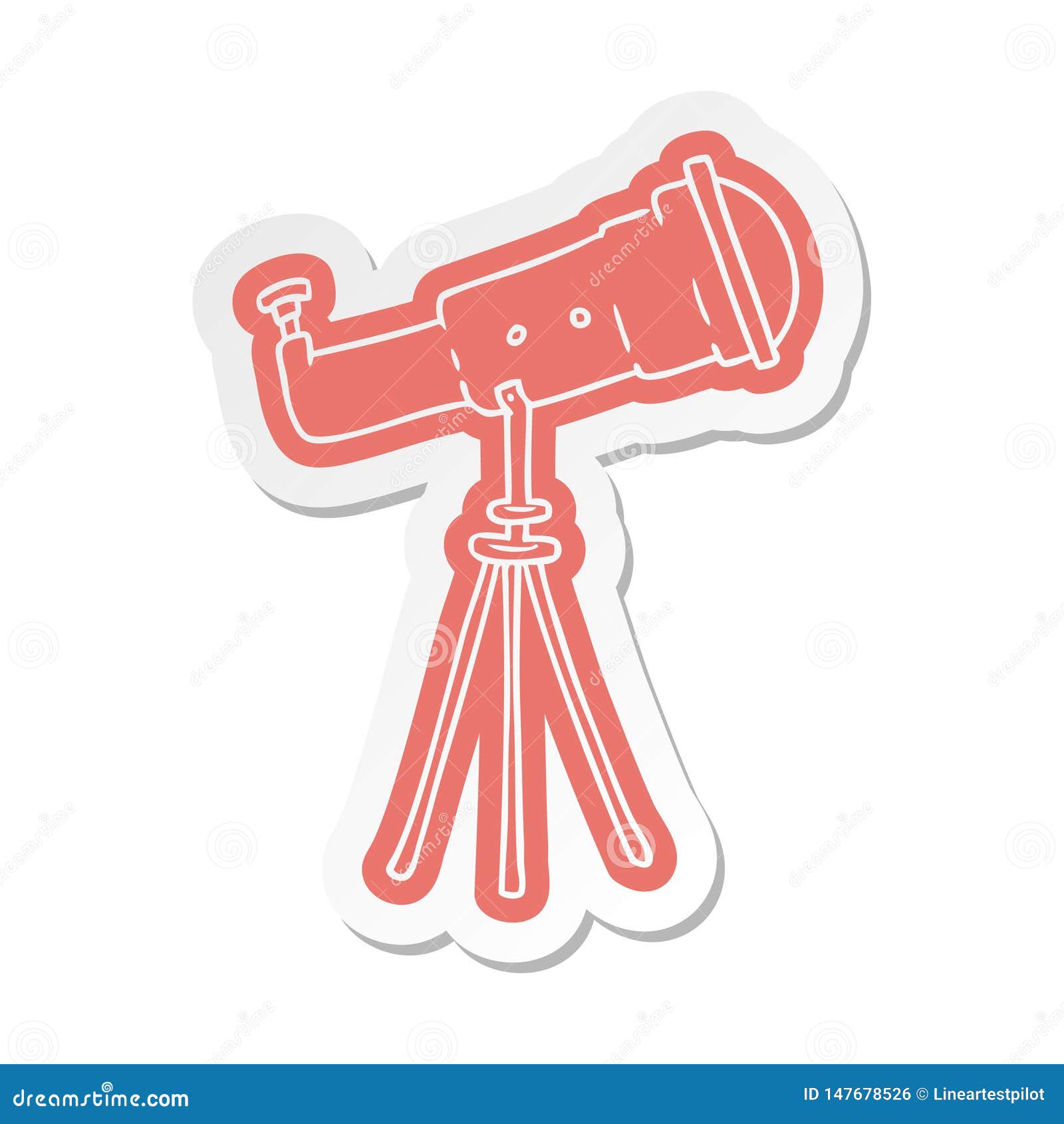 Cartoon Sticker of a Large Telescope Stock Vector - Illustration of ...