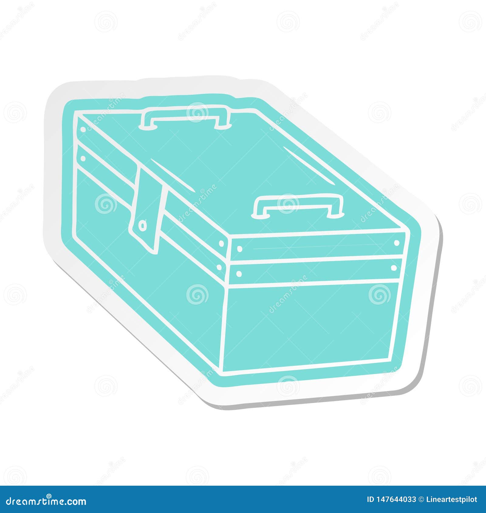 Cartoon Sticker of a Metal Tool Box Stock Vector - Illustration of ...
