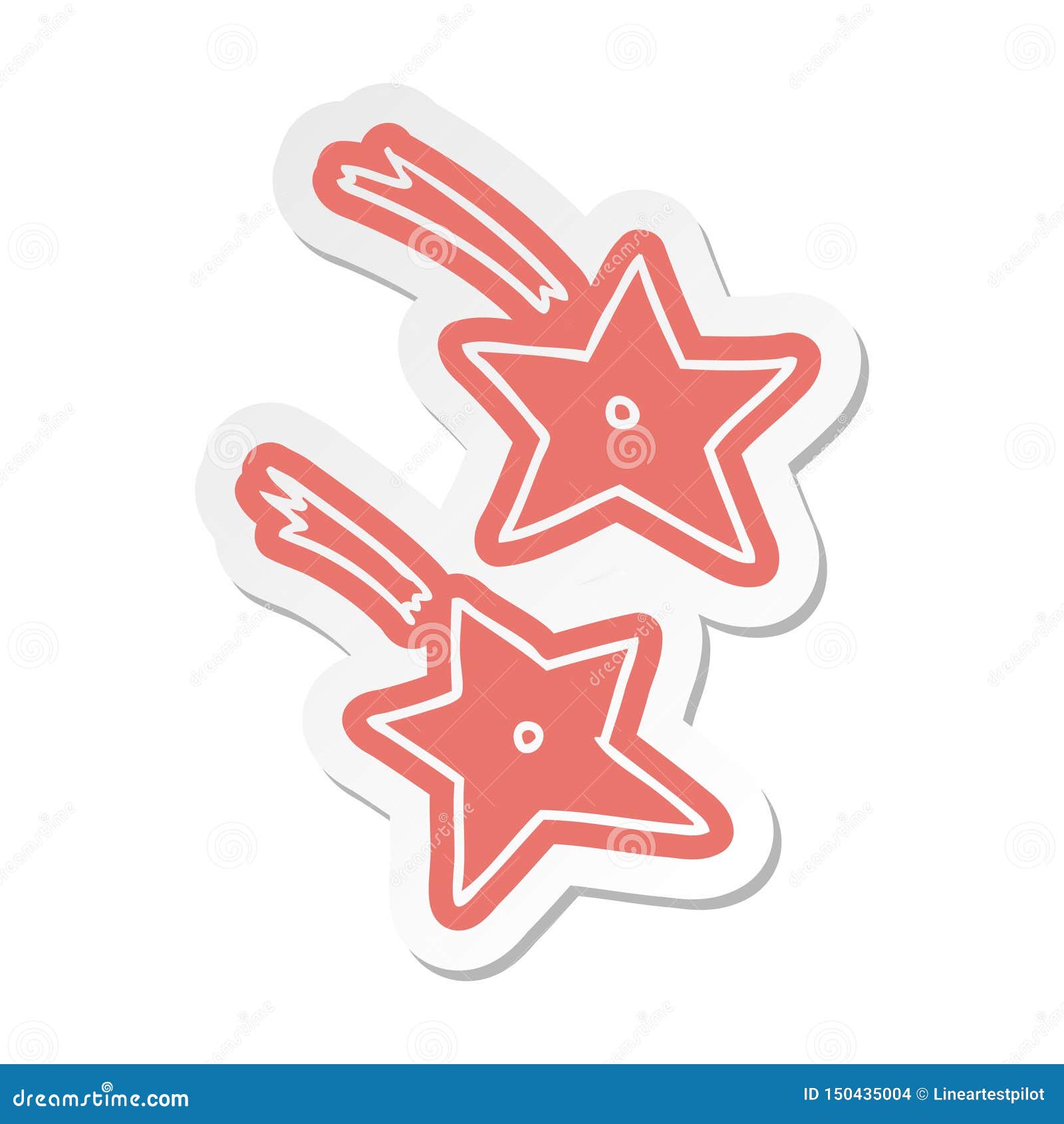 Cartoon Sticker of Ninja Throwing Stars Stock Vector - Illustration of ...