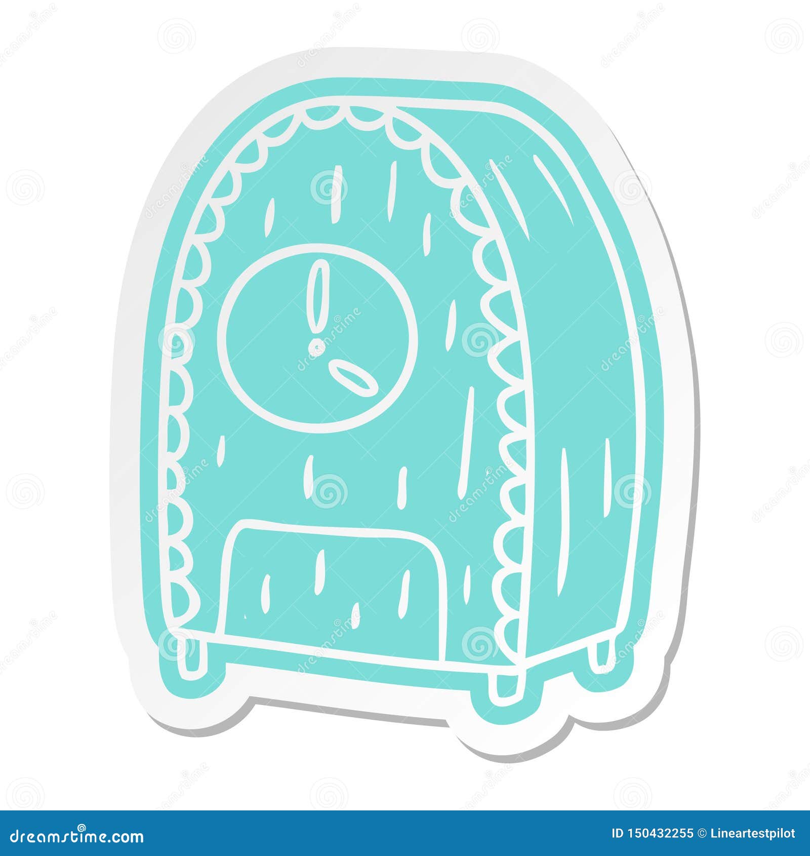 Cartoon Sticker of an Old Fashioned Clock Stock Vector - Illustration ...