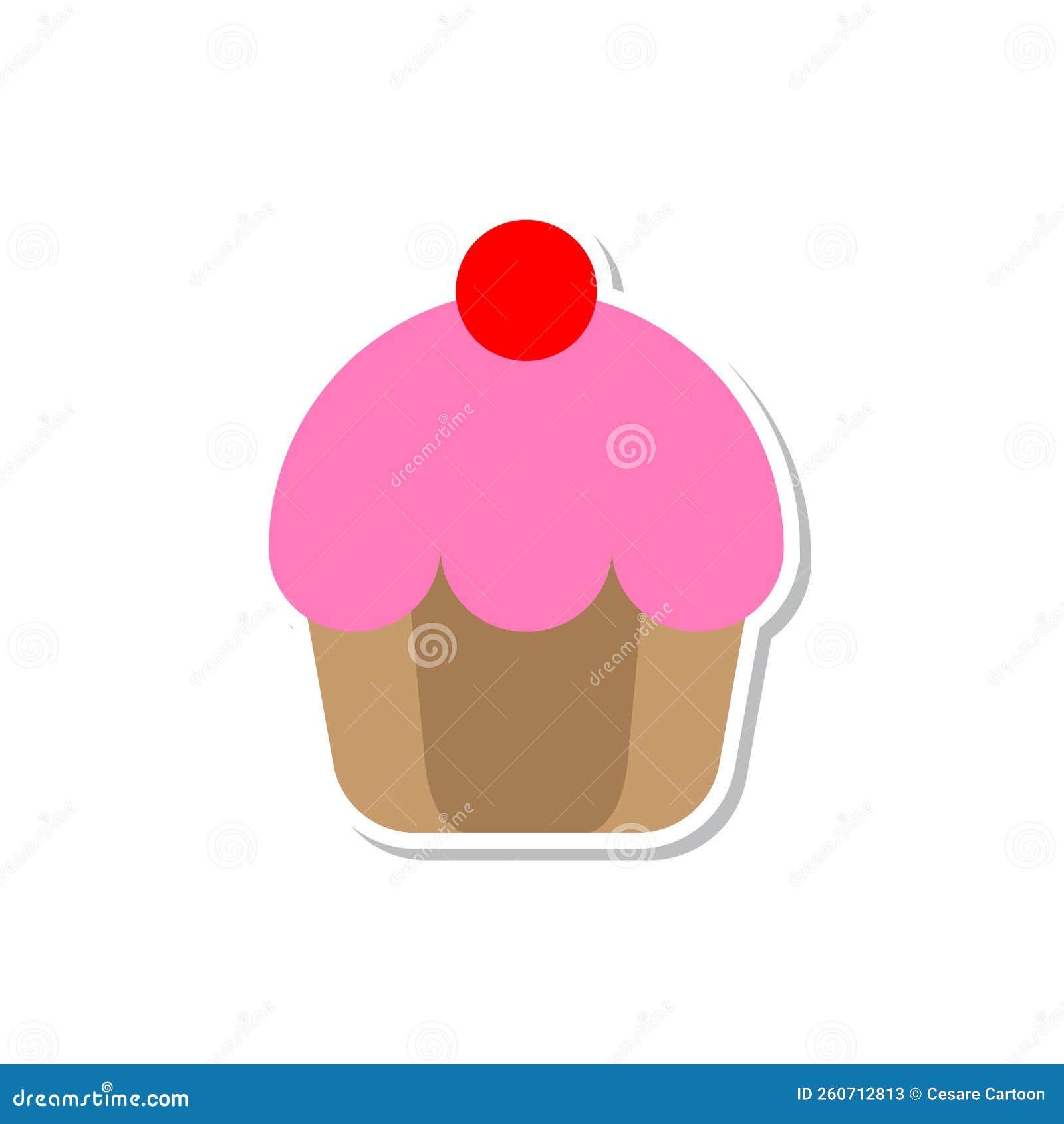 Cartoon sticker cupcake stock vector. Illustration of design - 260712813