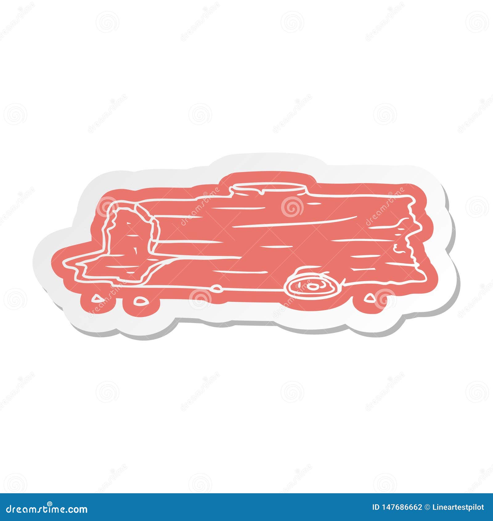 Cartoon Sticker of a Tree Log Stock Vector - Illustration of sticker ...