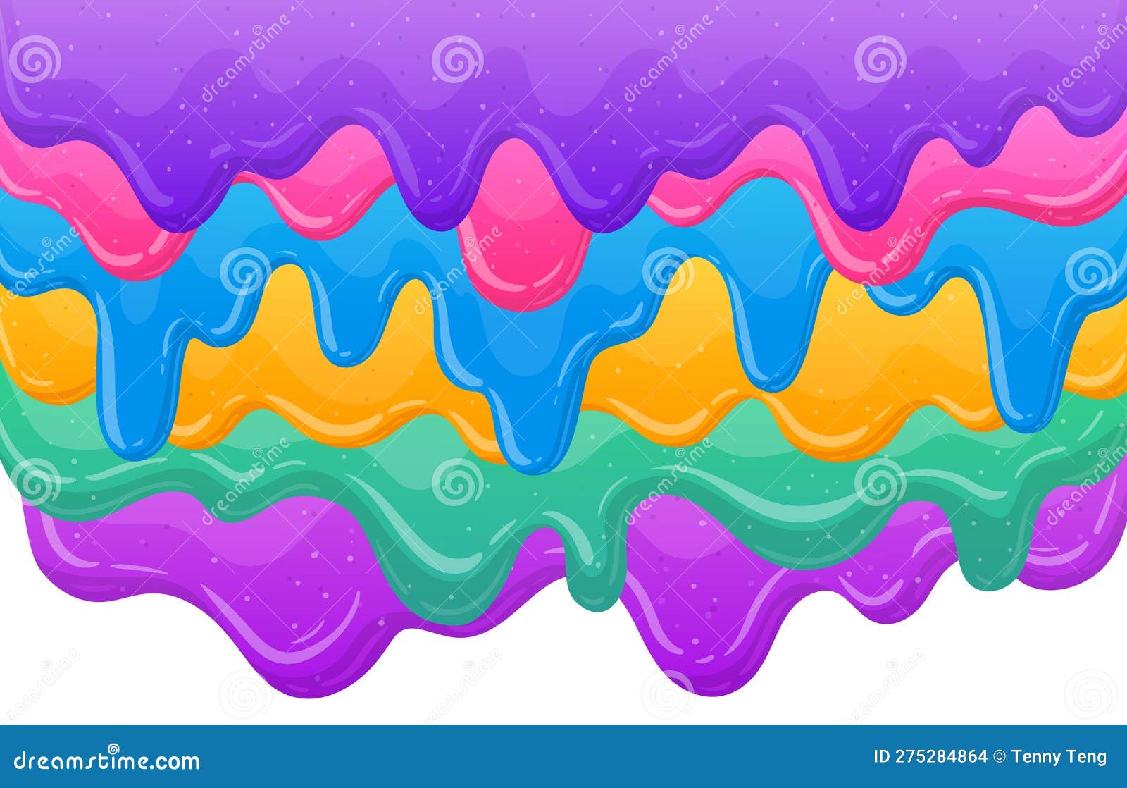 Cartoon Sticky Slime Splash. Slime Borders, Dripping Liquid Mucus ...
