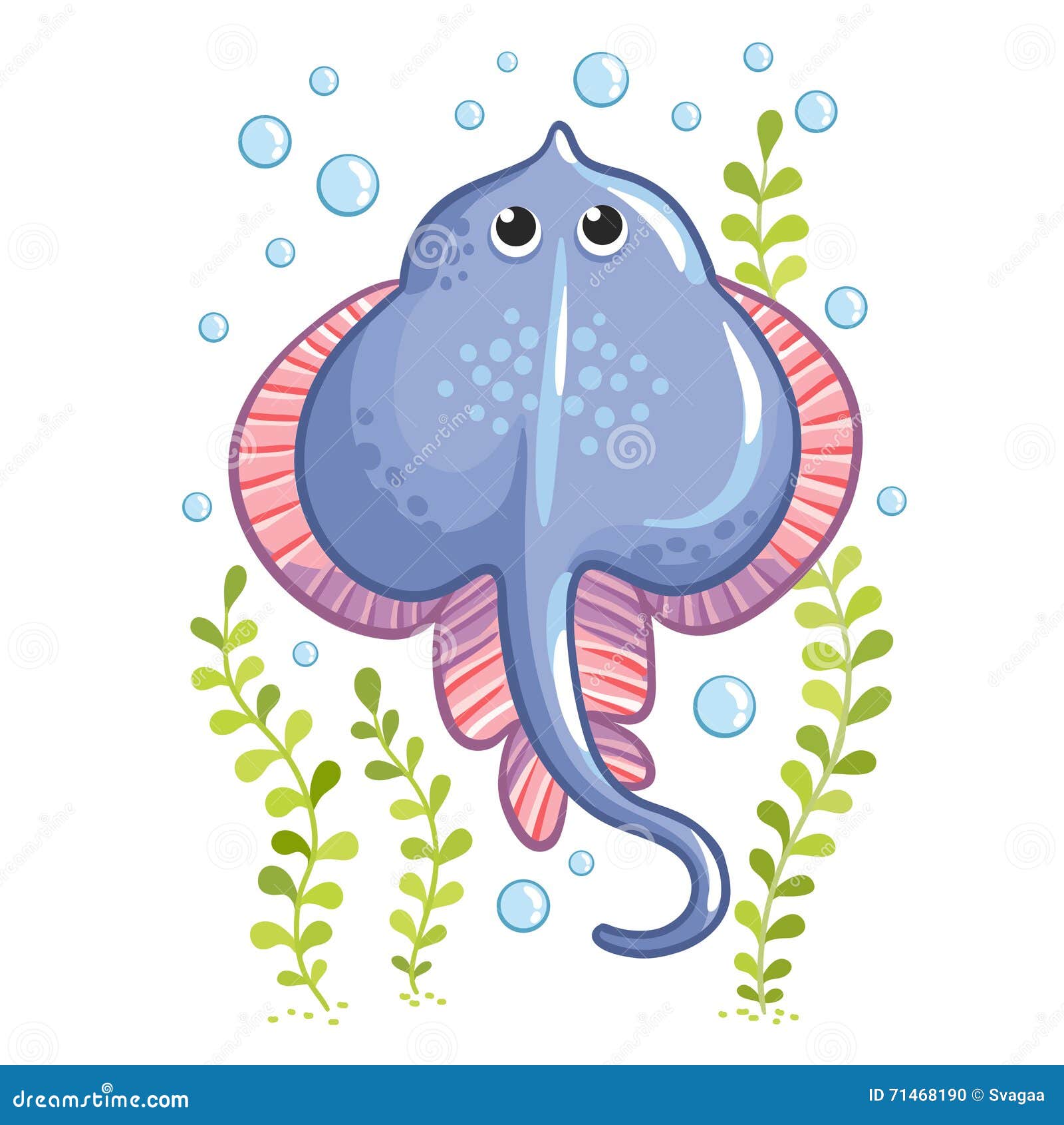 Cartoon Stingray. Brown Numb-fish Vector Illustration | CartoonDealer ...