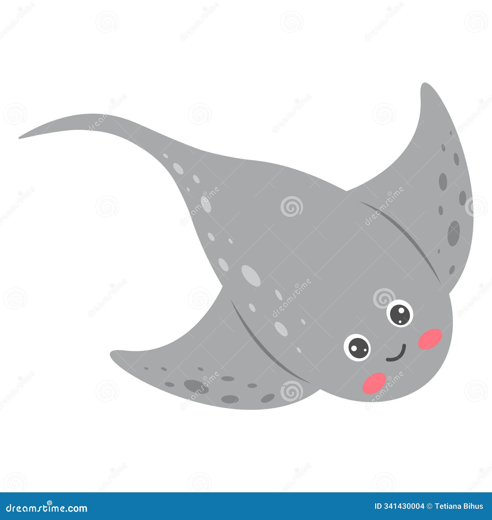 Cartoon Stingray Icons Set Cartoon Vector. Cute Tropical Stingray Fish ...