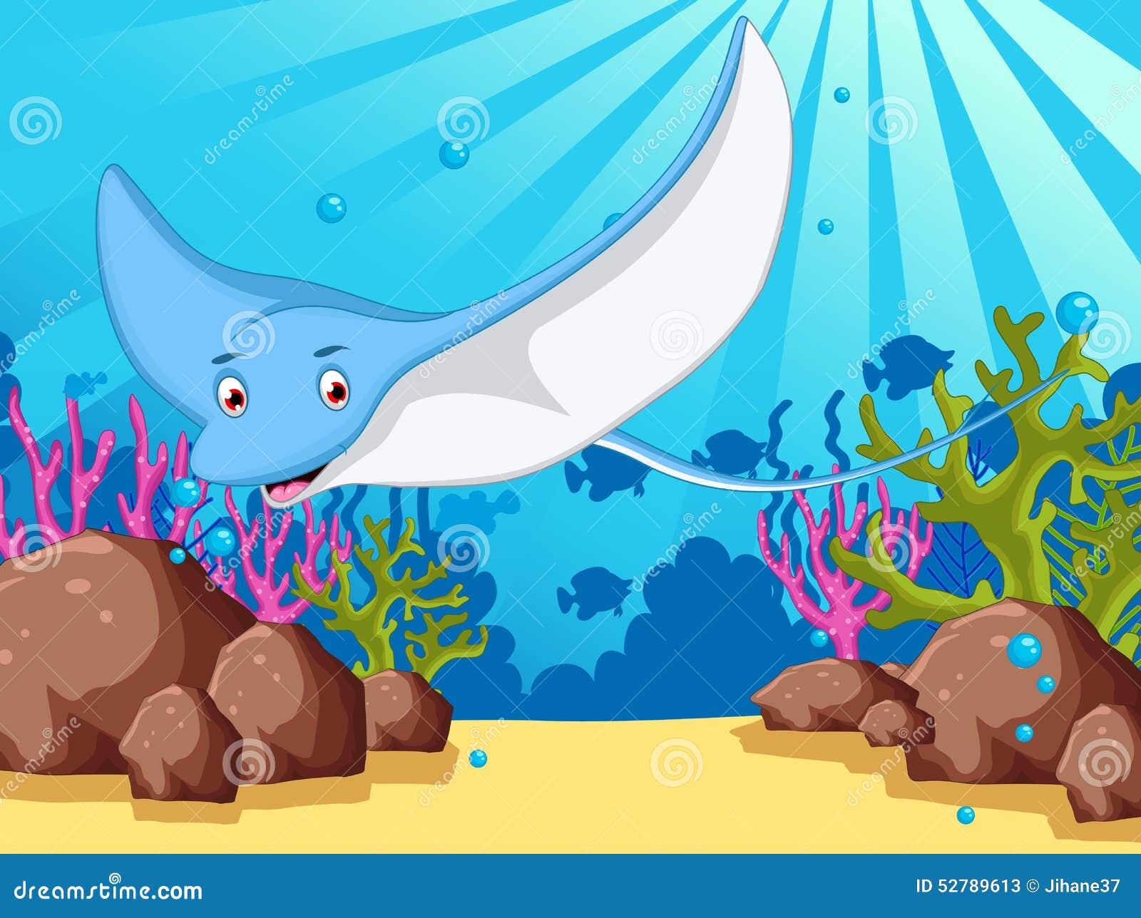 Cartoon Stingray for You Design Stock Illustration - Illustration of ...