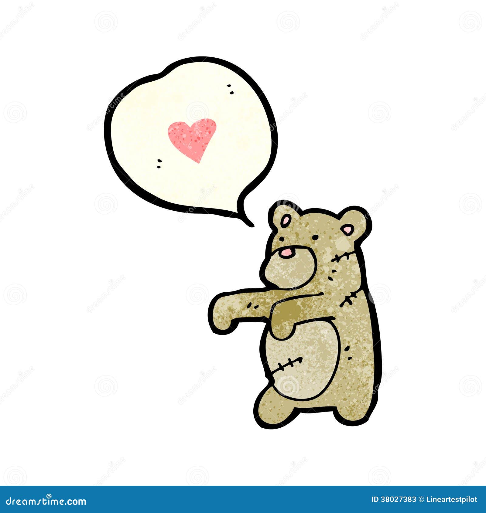 Cartoon Stitched Teddy Bear Stock Vector - Illustration of drawing ...