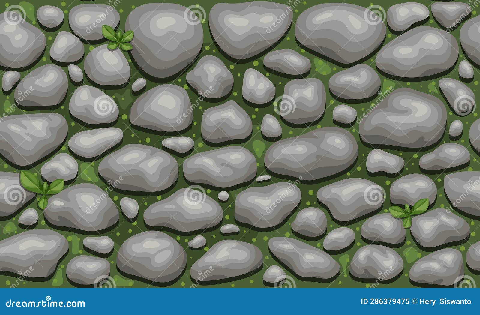 Cartoon Stones Path Cobbles Seamless Pattern Stock Vector ...