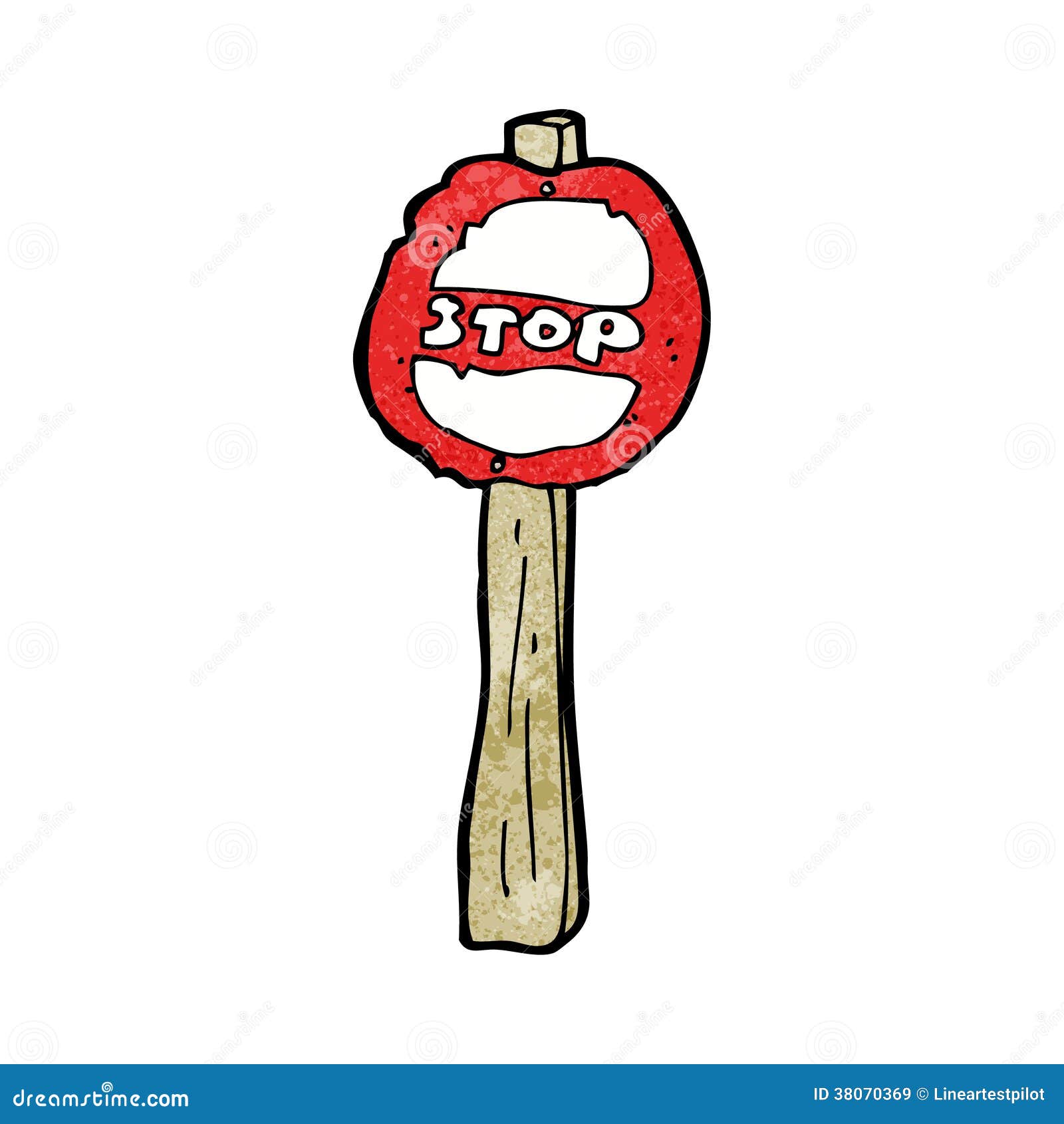Cartoon stop sign stock illustration. Illustration of drawn - 38070369