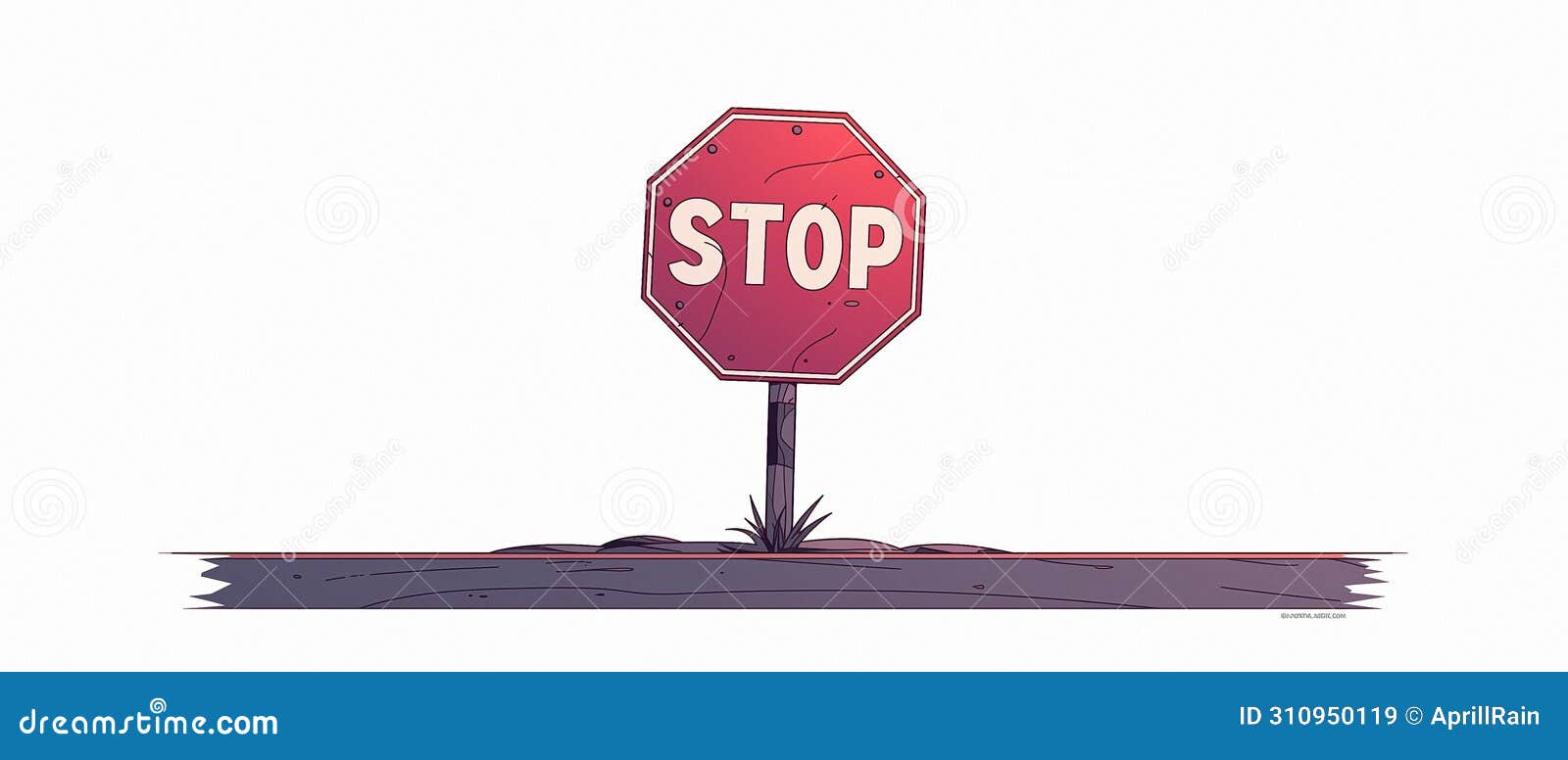 A Cartoon Stop Sign. White Background Stock Image - Image of sign ...