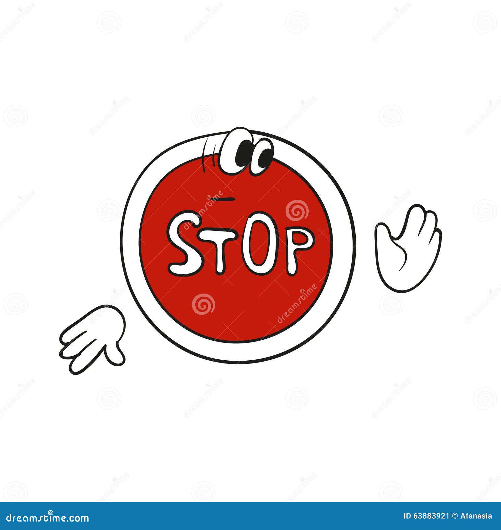 Cartoon stop sign stock vector. Illustration of doodle - 63883921