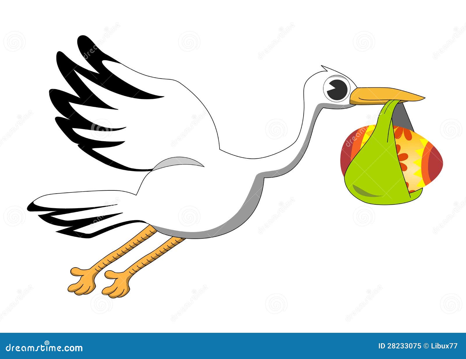 Stork Bringing Baby Isolated On Transparent Background. Vector ...