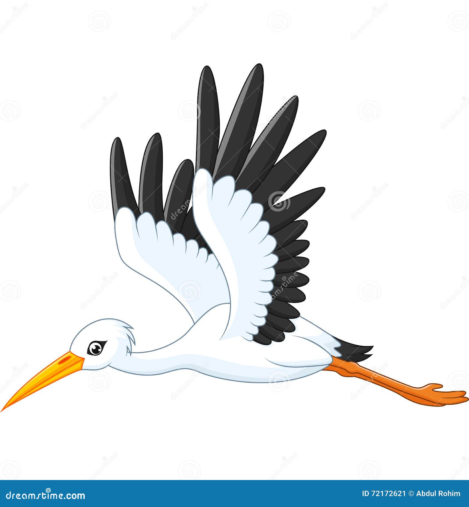 Cartoon stork flying stock vector. Illustration of white - 72172621
