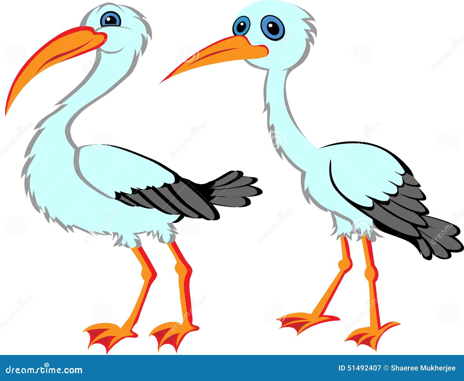 Cartoon Stork stock vector. Illustration of vector, illustrator - 51492407