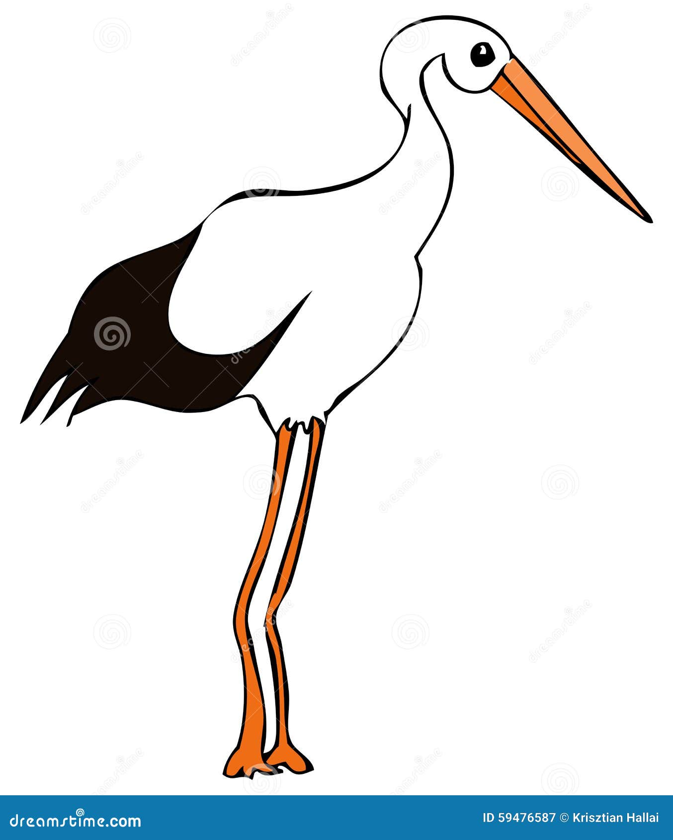 Cartoon Stork, Vector Illustration. Stock Vector - Illustration of ...