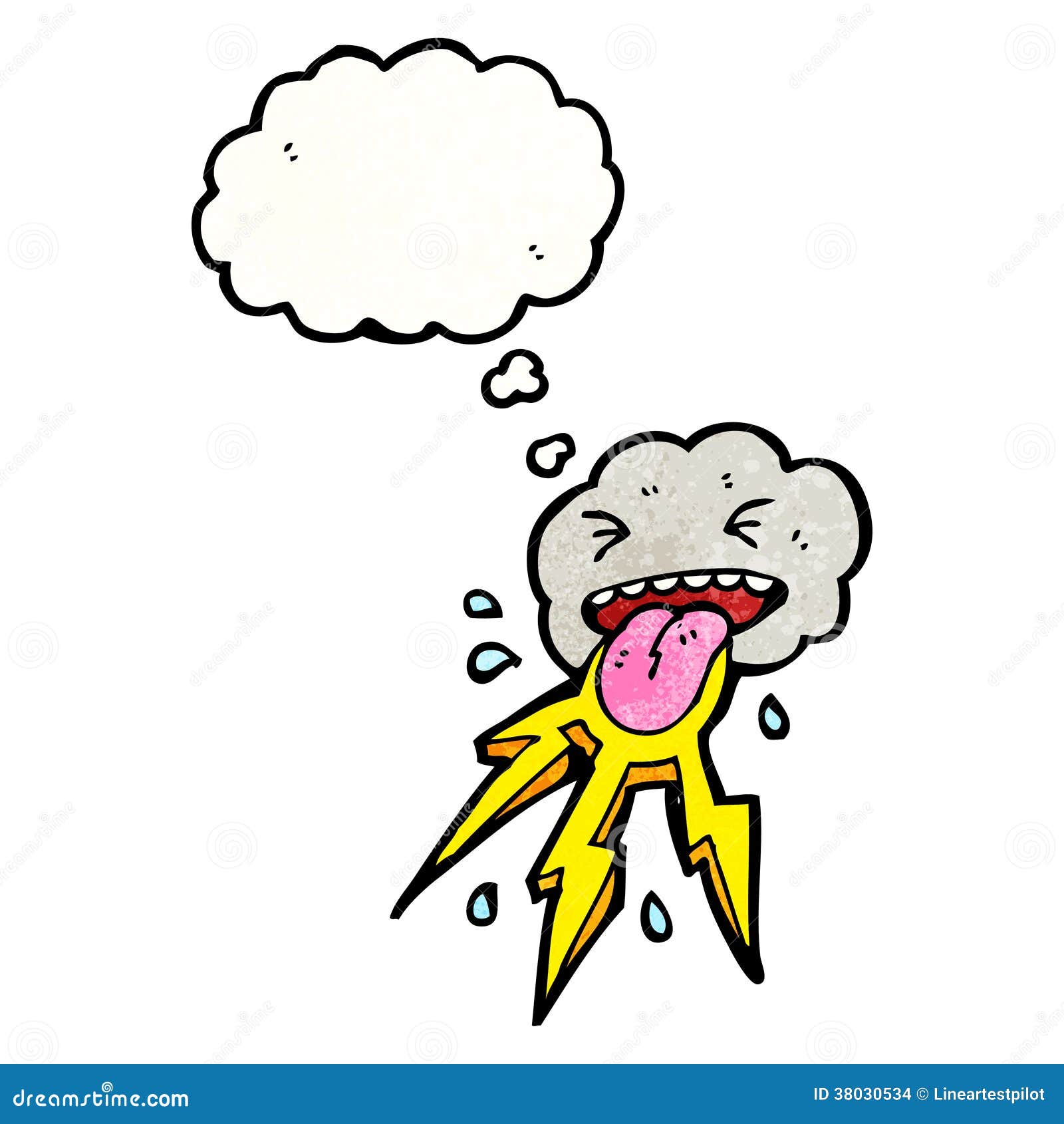 Cartoon storm cloud stock vector. Illustration of happy - 38030534