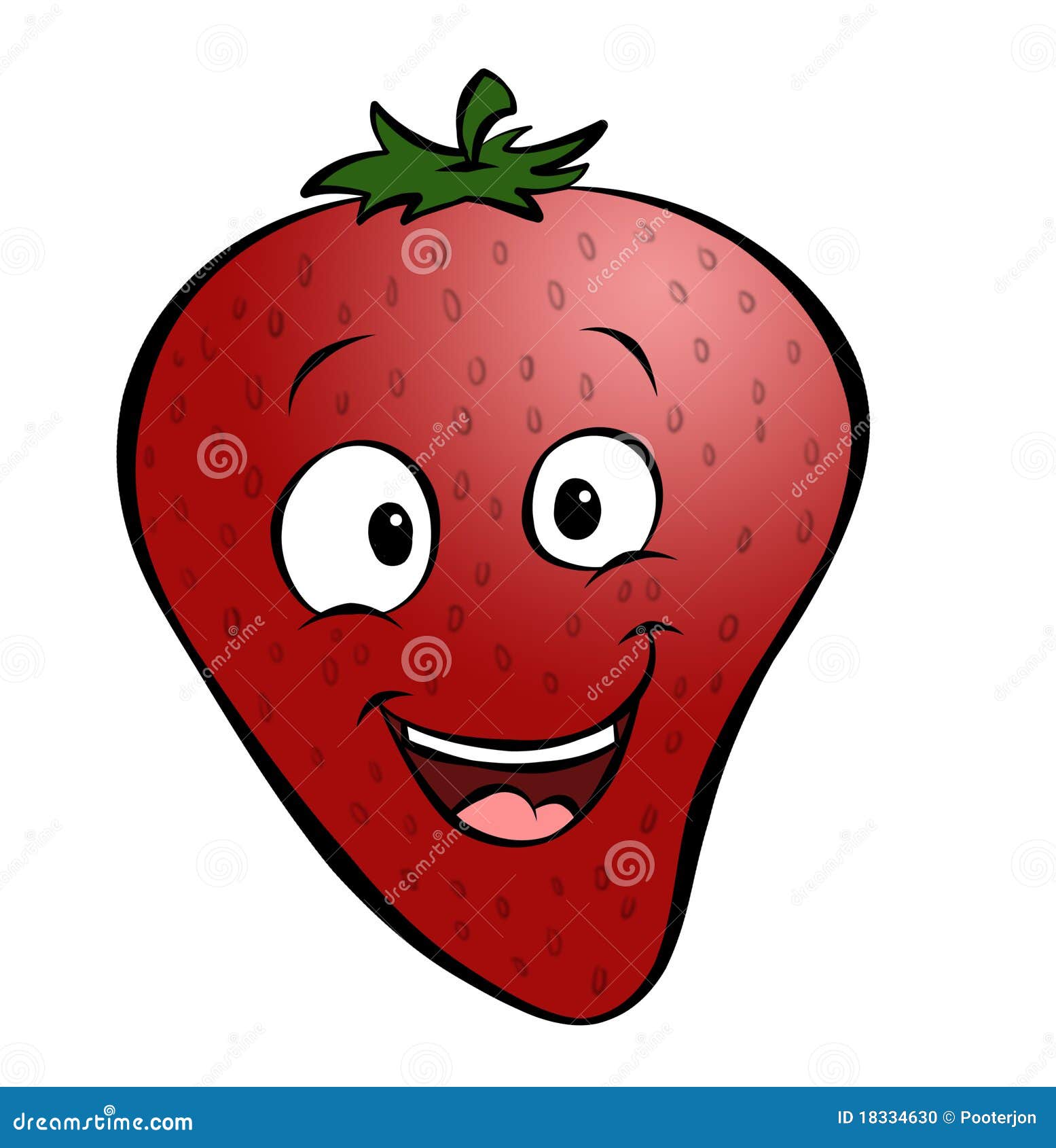 Cartoon Strawberry stock illustration. Illustration of happy - 18334630