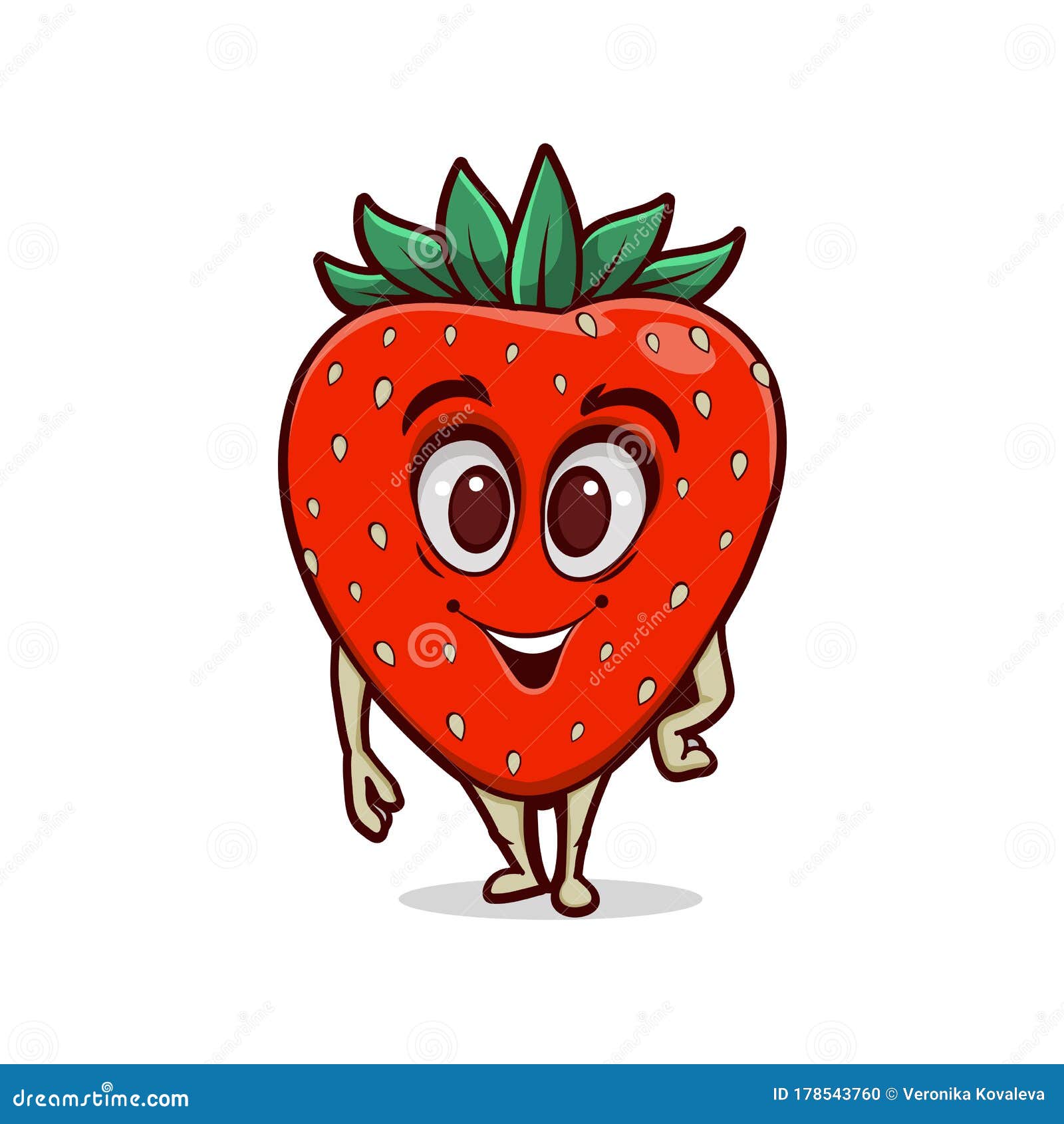Cartoon Strawberry Dipped In Chocolate Vector Illustration ...