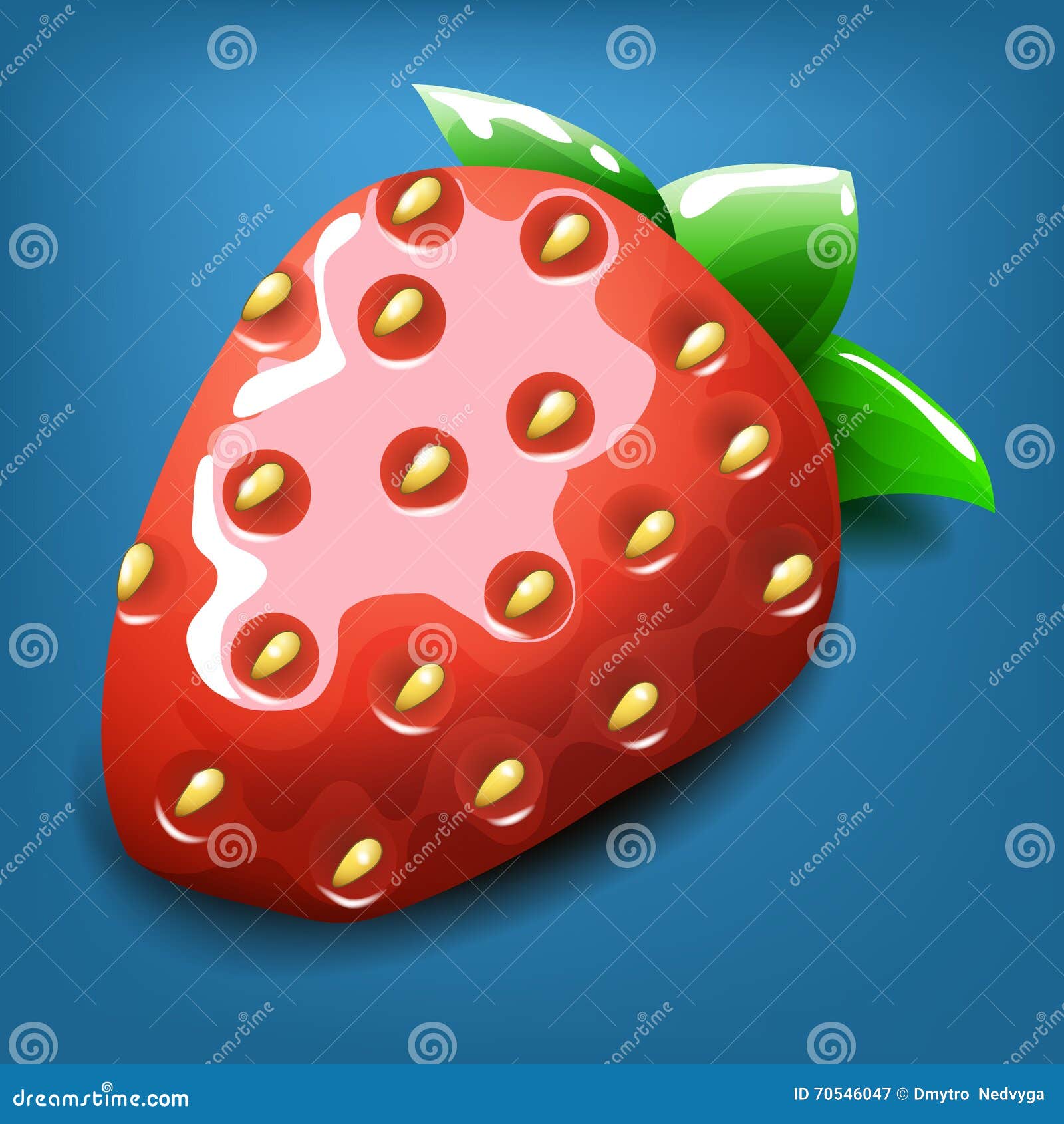 Cartoon Strawberry Dipped In Chocolate Vector Illustration ...