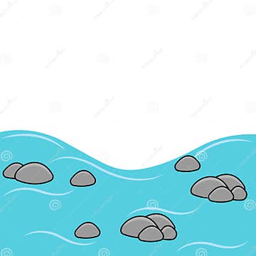 Cartoon Stream, River Isolated on White Background Stock Vector ...