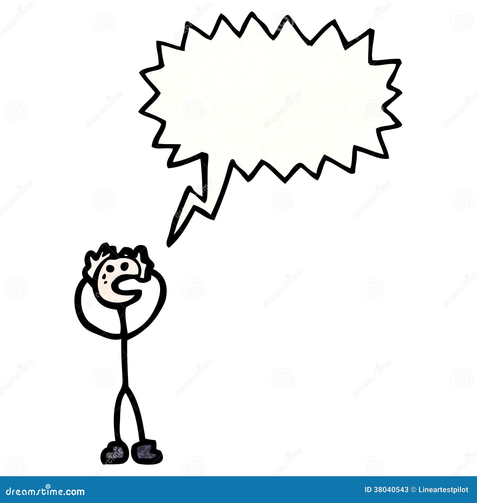 Cartoon stressed stick man stock vector. Illustration of texture - 38040543