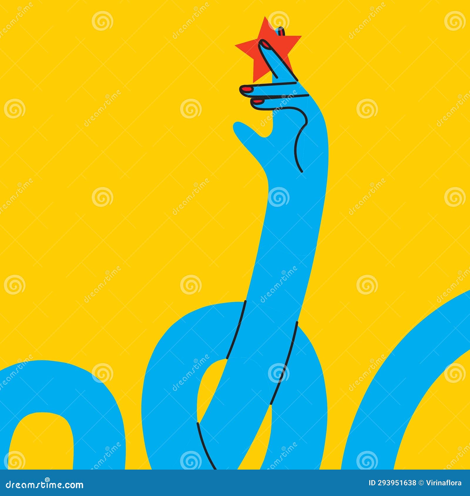 Cartoon Stretched, Flexible Long Hands Abstract Drawn Comic Vector ...