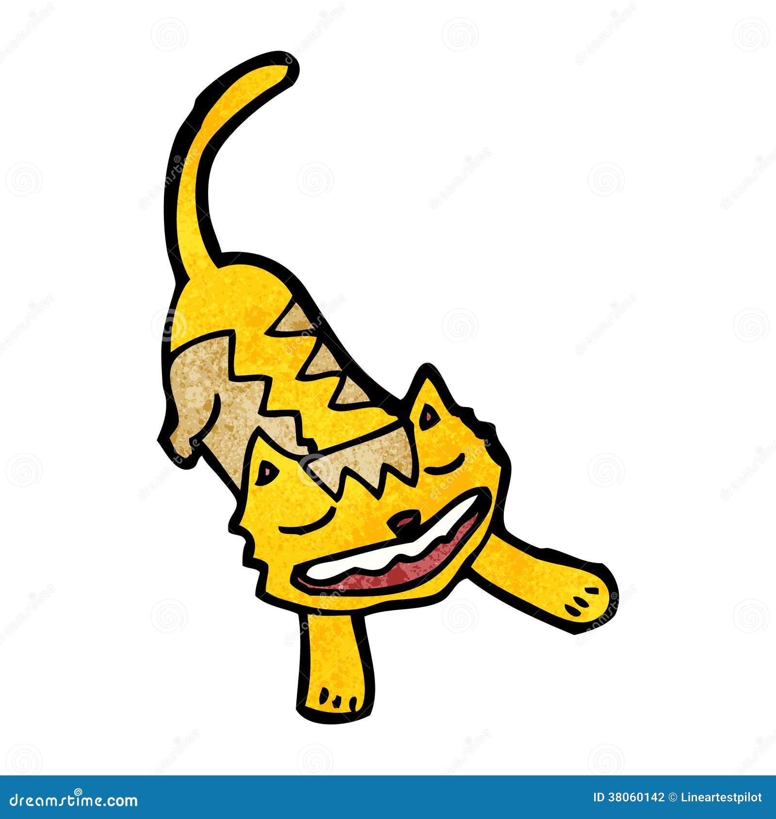 Cartoon stretching cat stock vector. Illustration of quirky - 38060142