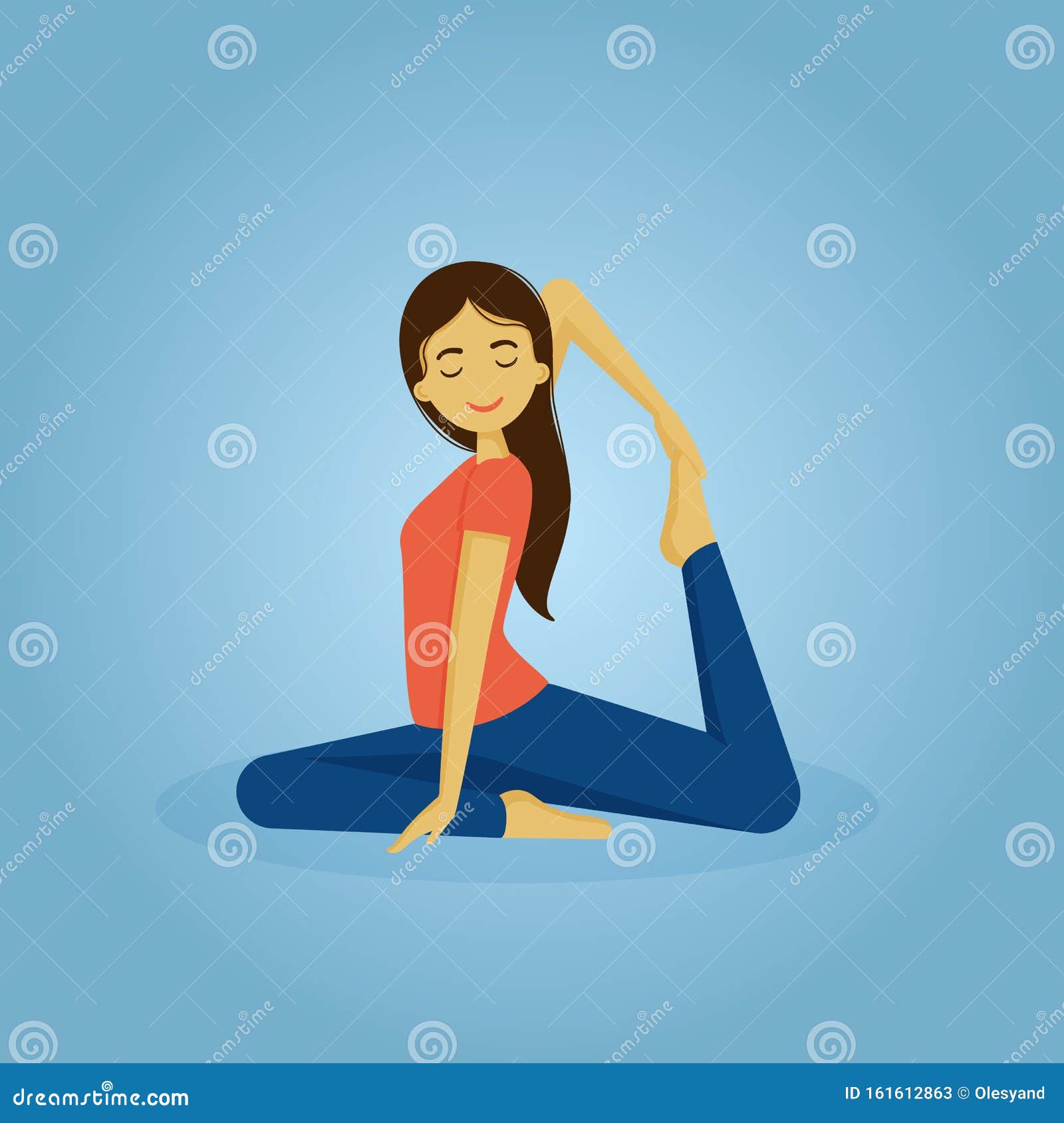 Cartoon stretching girl stock vector. Illustration of post - 161612863