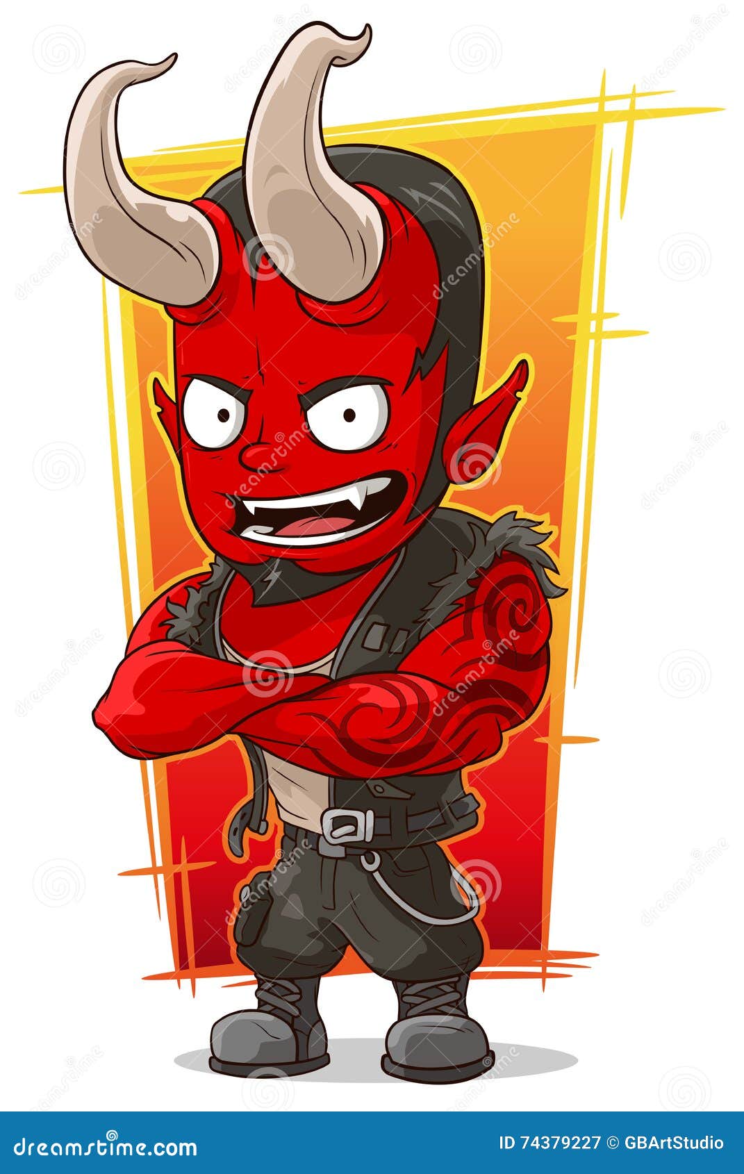 Tattoo Daemon Face Vector Illustration | CartoonDealer.com #8192476