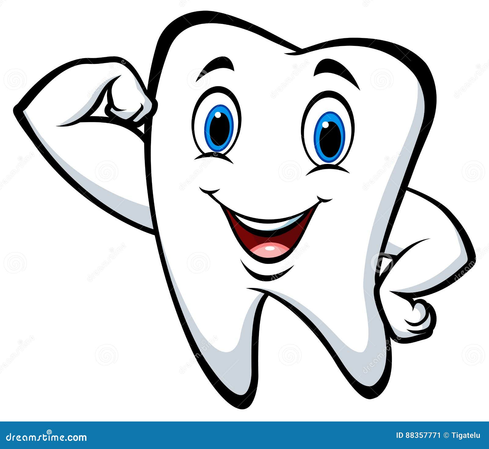 Strong Tooth Flexing Muscles Cartoon Character | CartoonDealer.com ...
