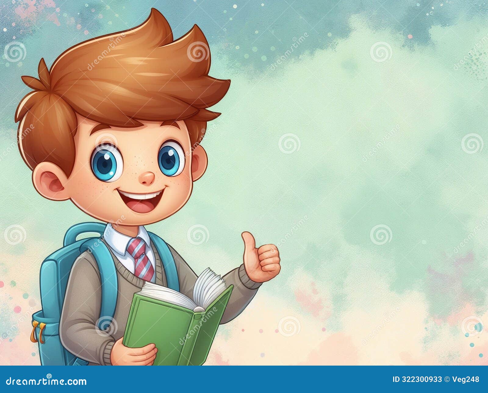 Cartoon Student with Backpack . Ai Stock Illustration - Illustration of ...