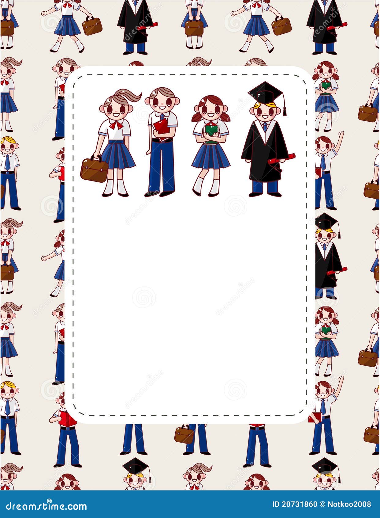 Cartoon student card stock vector. Illustration of fashion - 20731860