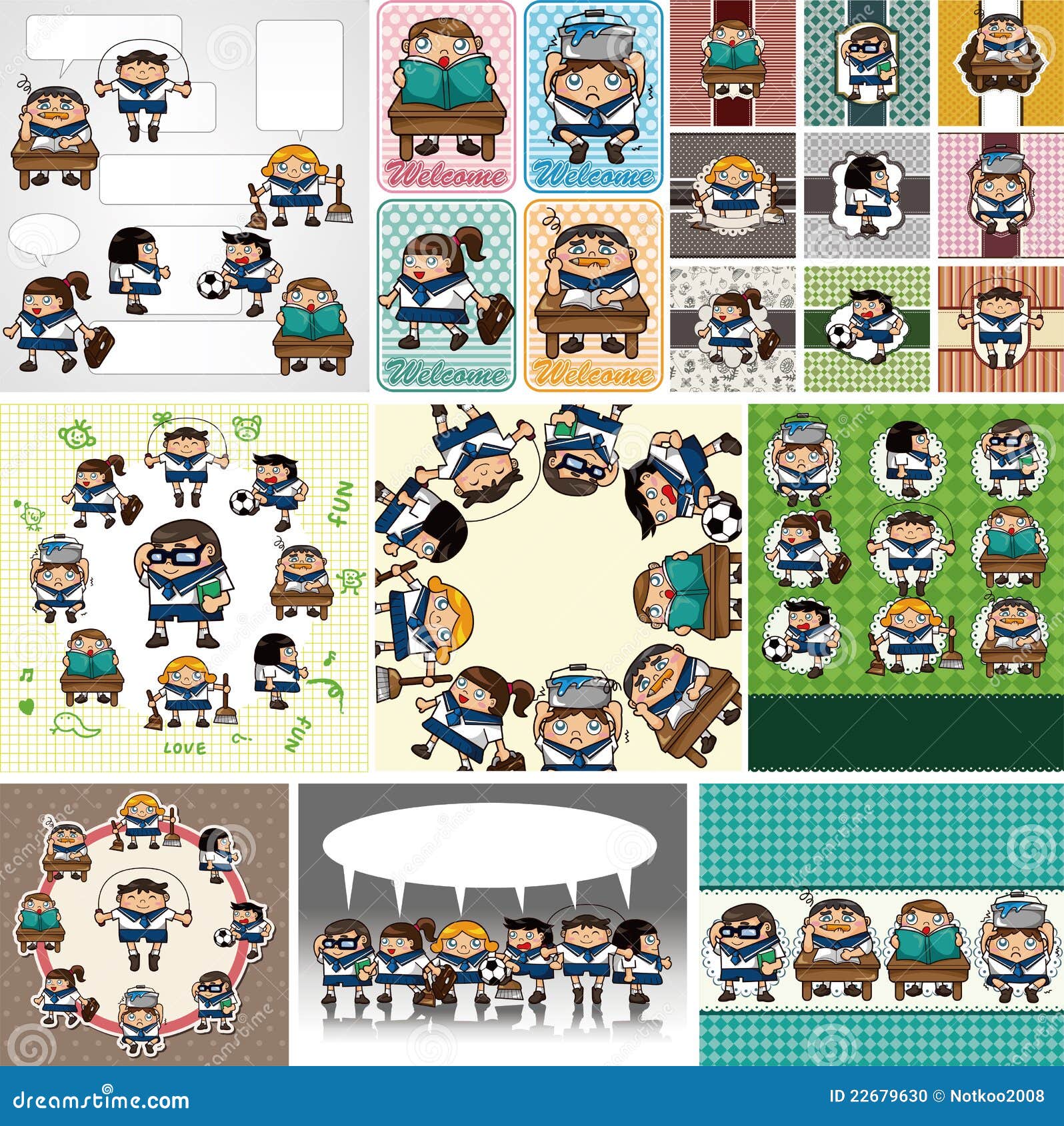 Cartoon student card stock vector. Illustration of child - 22679630