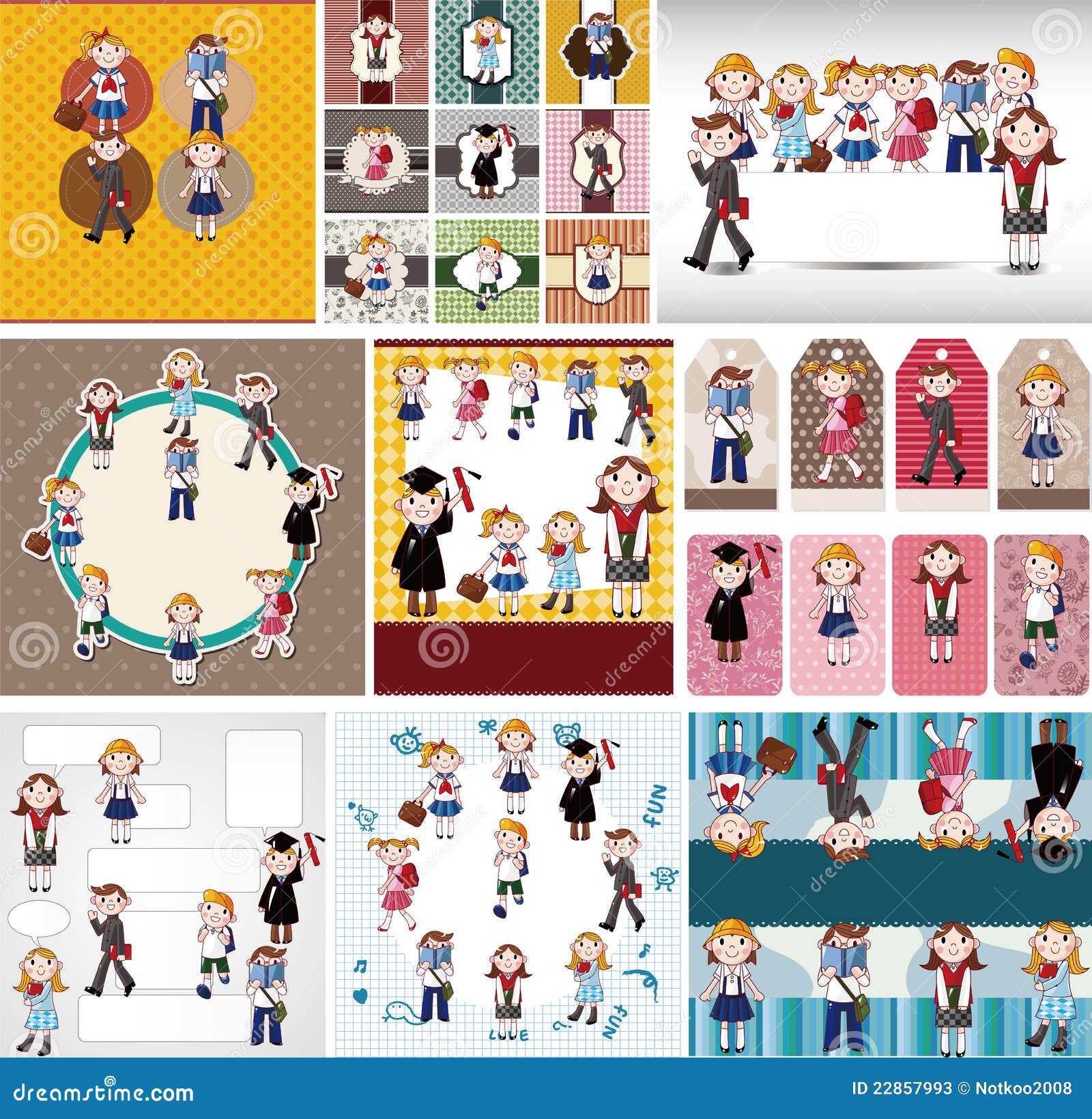 Cartoon student card stock vector. Illustration of homework - 22857993