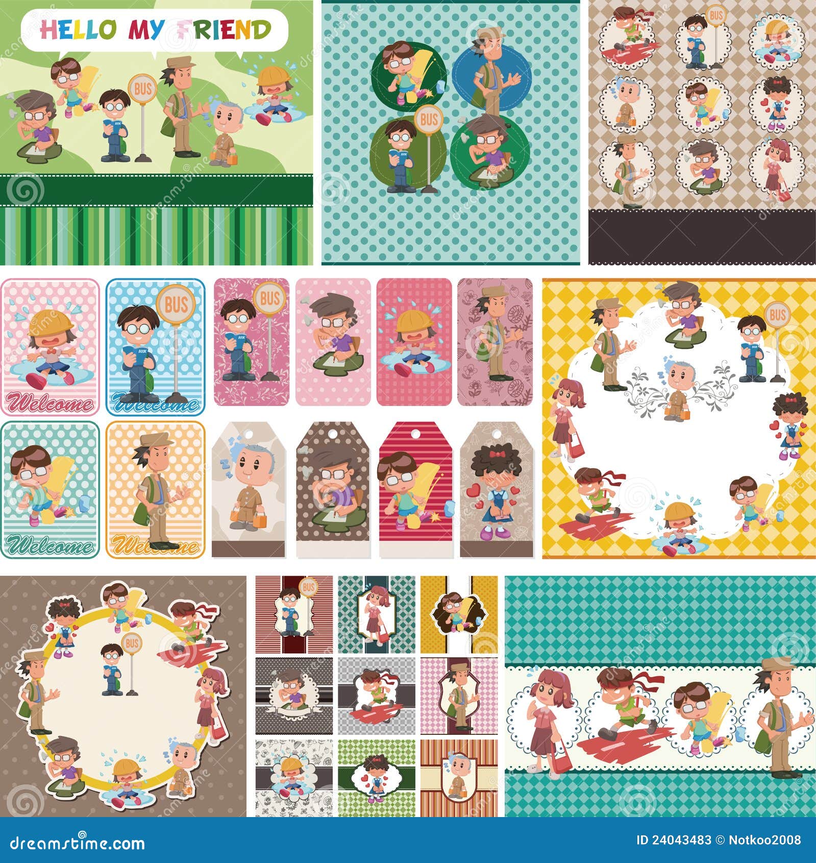 Cartoon student card stock vector. Illustration of card - 24043483