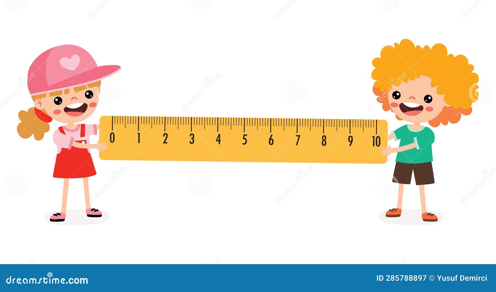 Cartoon Student Carrying Big Ruler Stock Illustration - Illustration of ...
