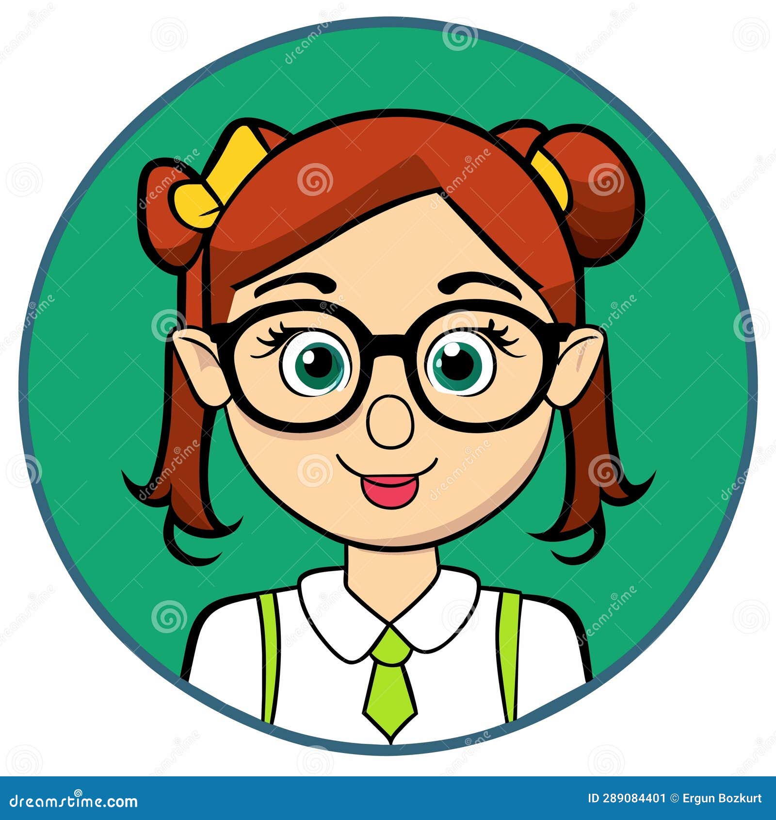 Cartoon student girl stock illustration. Illustration of cute - 289084401