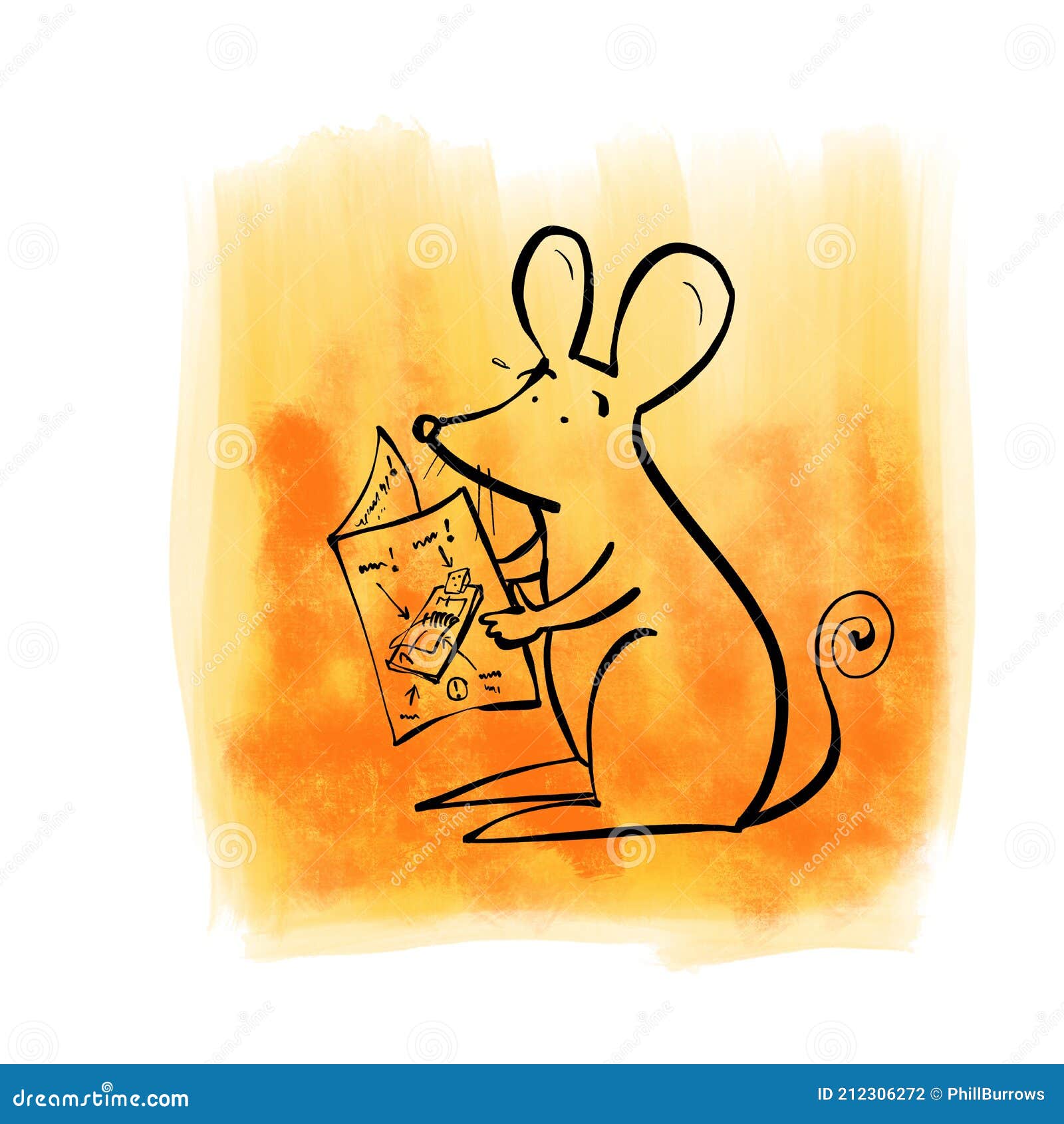 Cartoon Student Mouse stock illustration. Illustration of astute ...