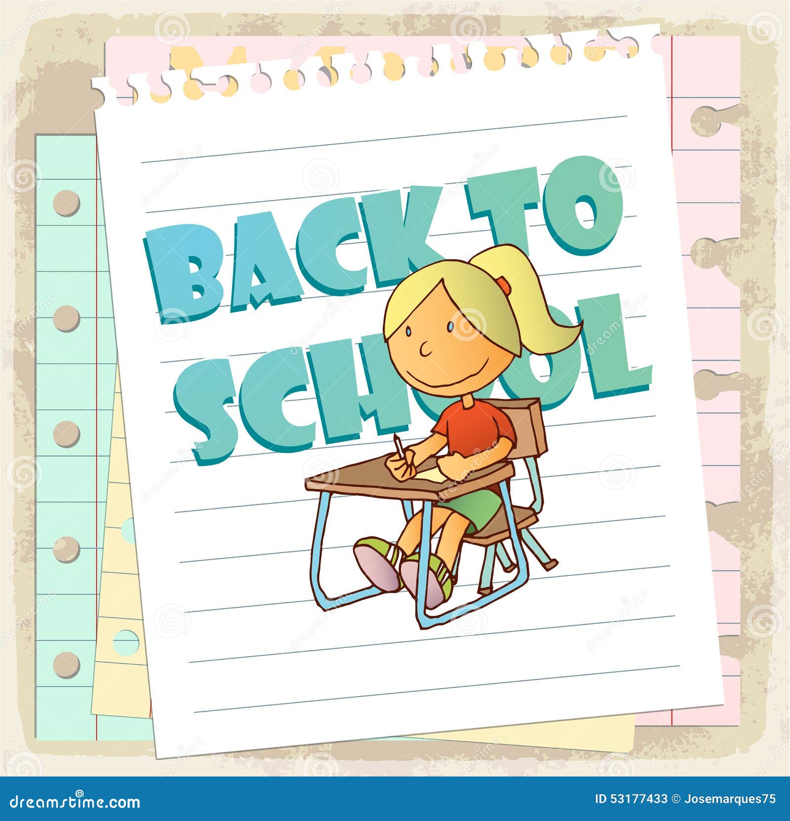 Cartoon Student on Paper Note, Vector Illustration Stock Vector ...